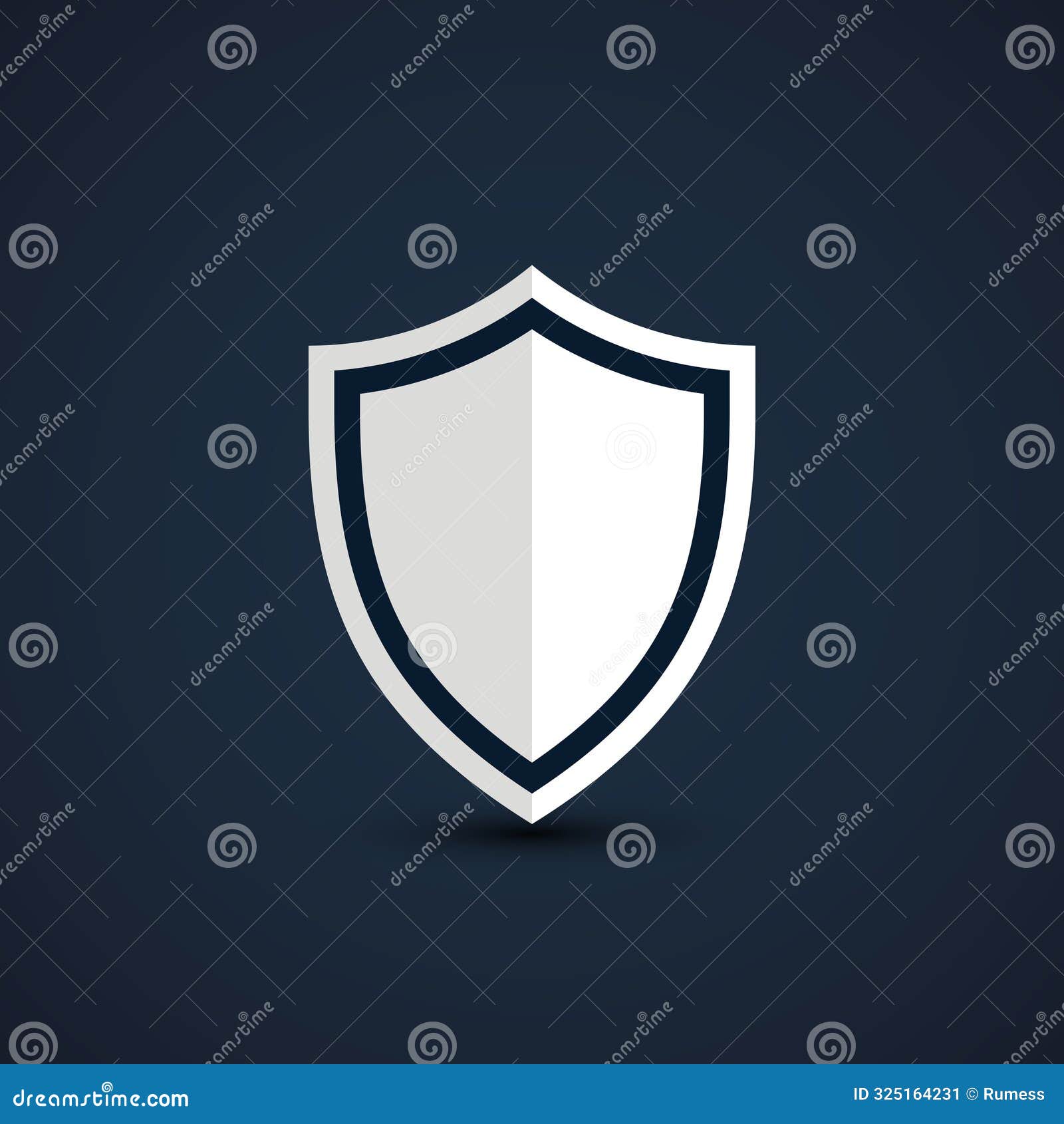 White Shield Icon. Vector Illustration Stock Vector - Illustration of ...