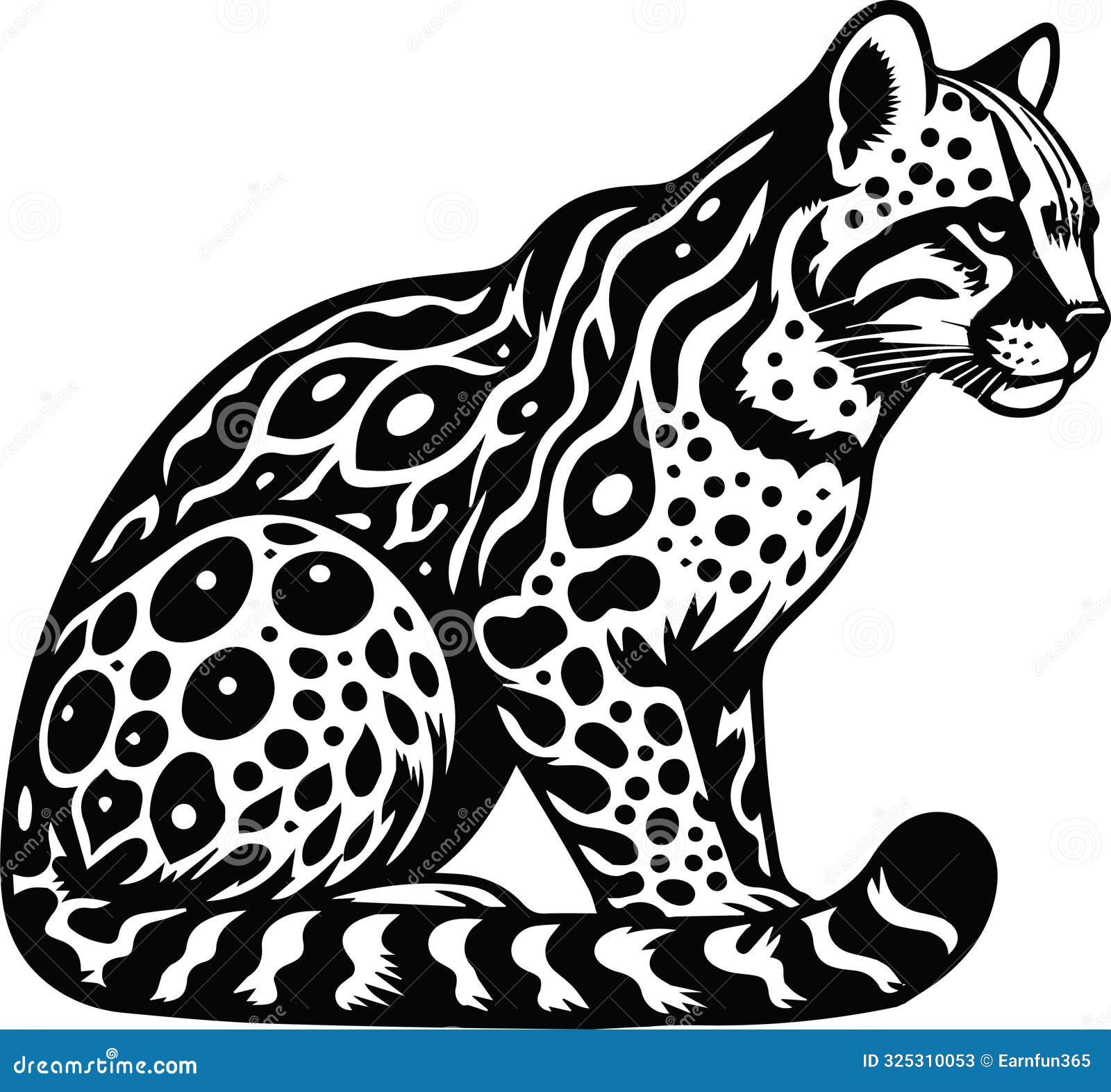 A Vector Silhouette Image of Ocelot Stock Vector - Illustration of ...