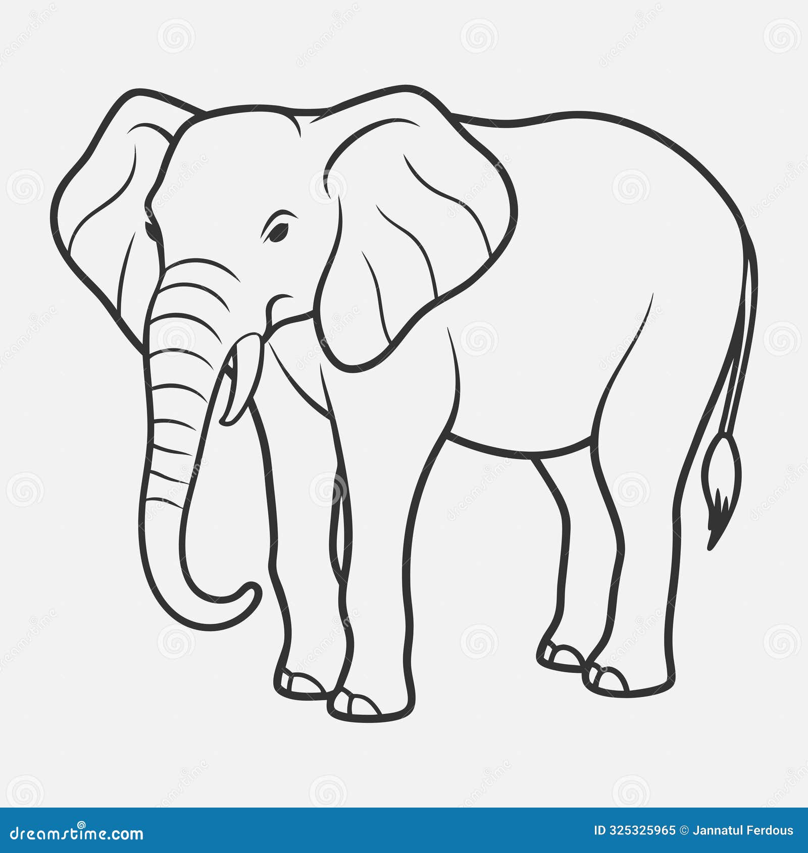 Stunning Elephant Line Art Vector - High-Quality Detailed Illustration ...