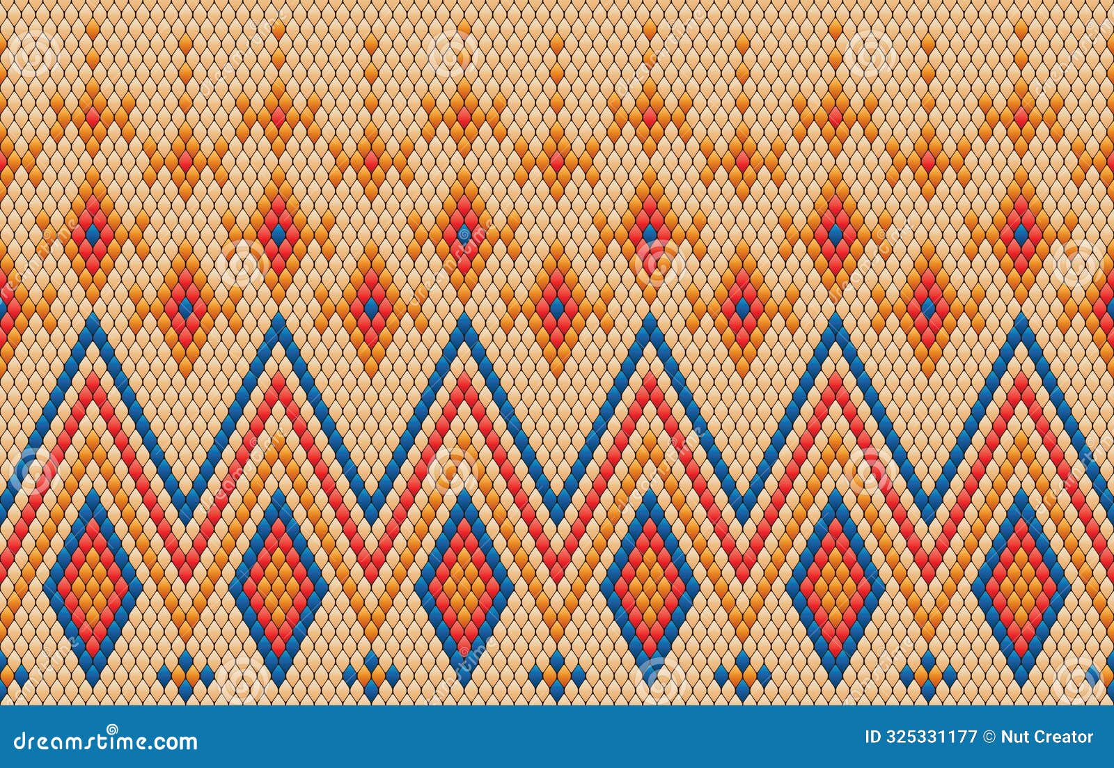 Knitted Pattern Seamless Fabric Orange Color Tone. Traditional Knitted ...