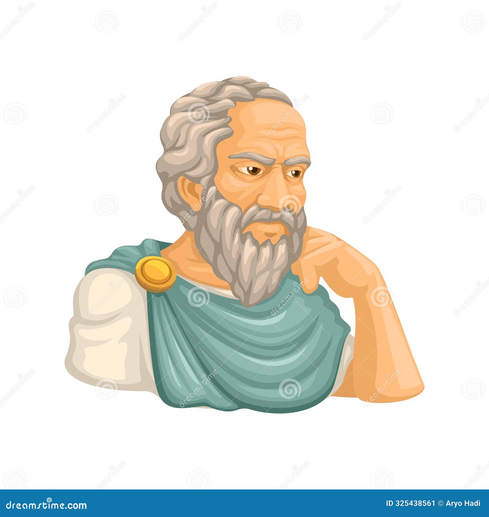 Socrates Greek Philosopher Figure Cartoon Illustration Vector Stock ...