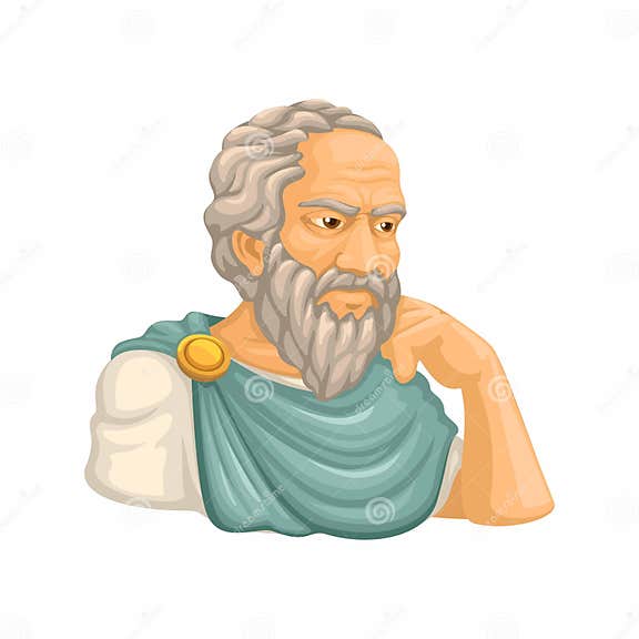 Socrates Greek Philosopher Figure Cartoon Illustration Vector Stock ...