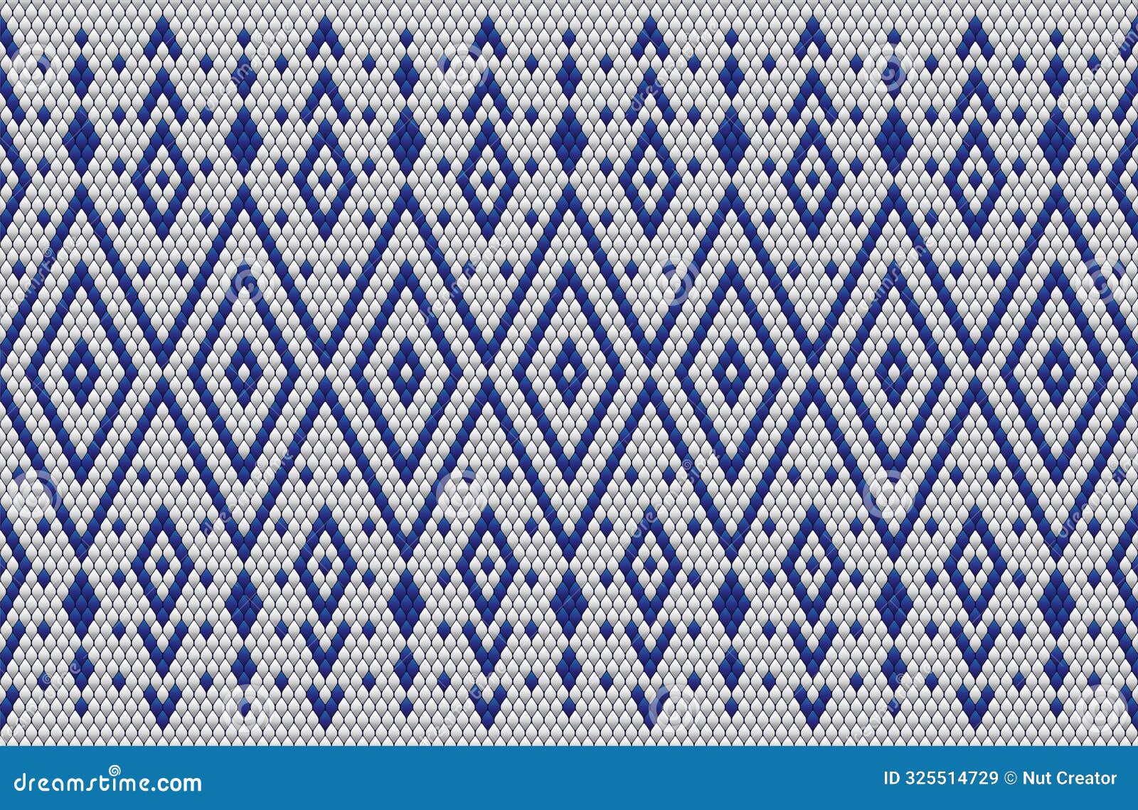 Knitted Pattern Seamless Fabric Blue Color Tone. Traditional Knitted ...