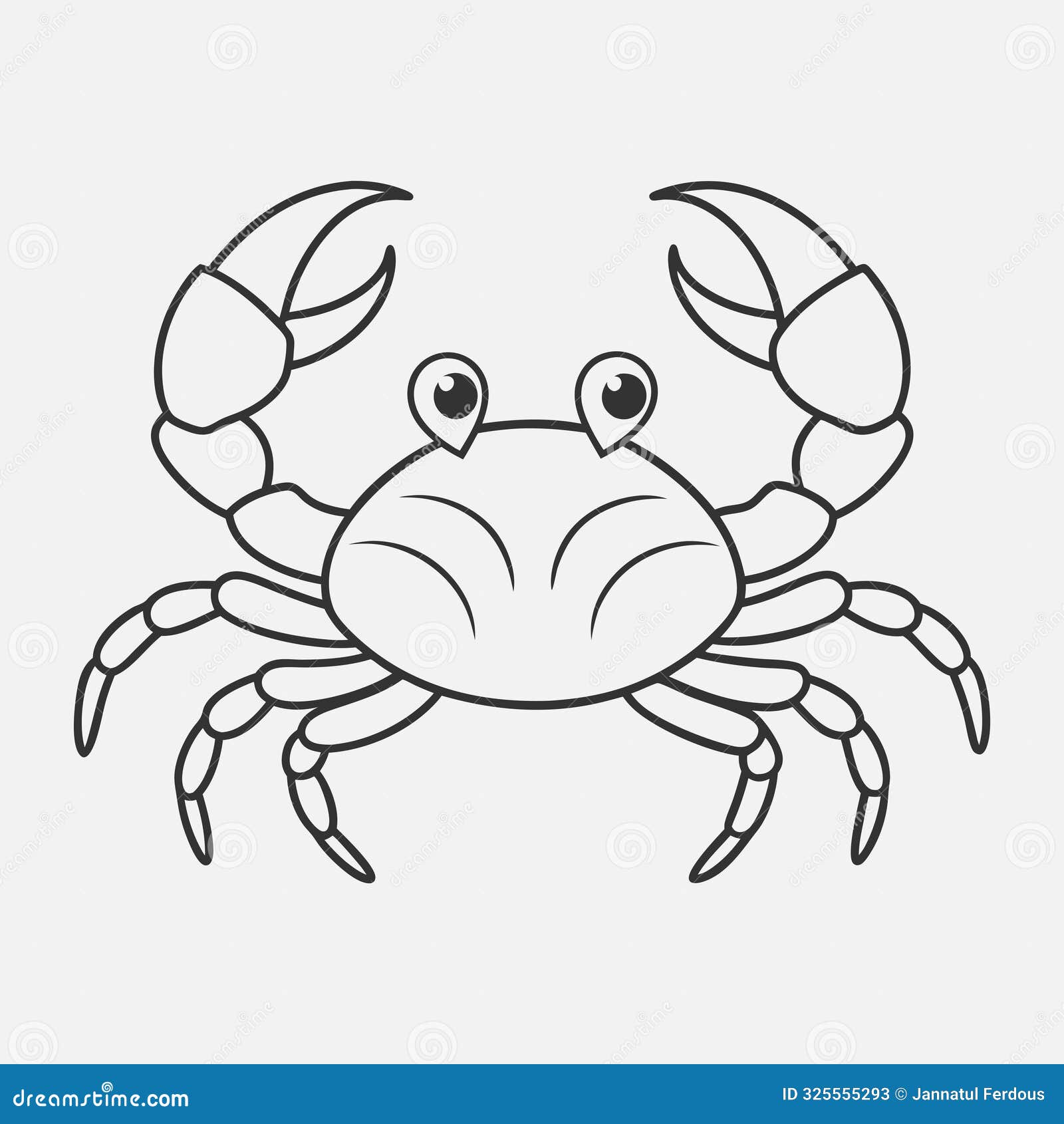 Exquisite Crab Line Art Vector,Intricate and Detailed Marine ...