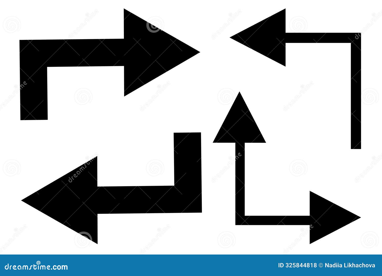 Navigation Arrows Vector Icon In 6 Different Modern Styles. Black, Two ...