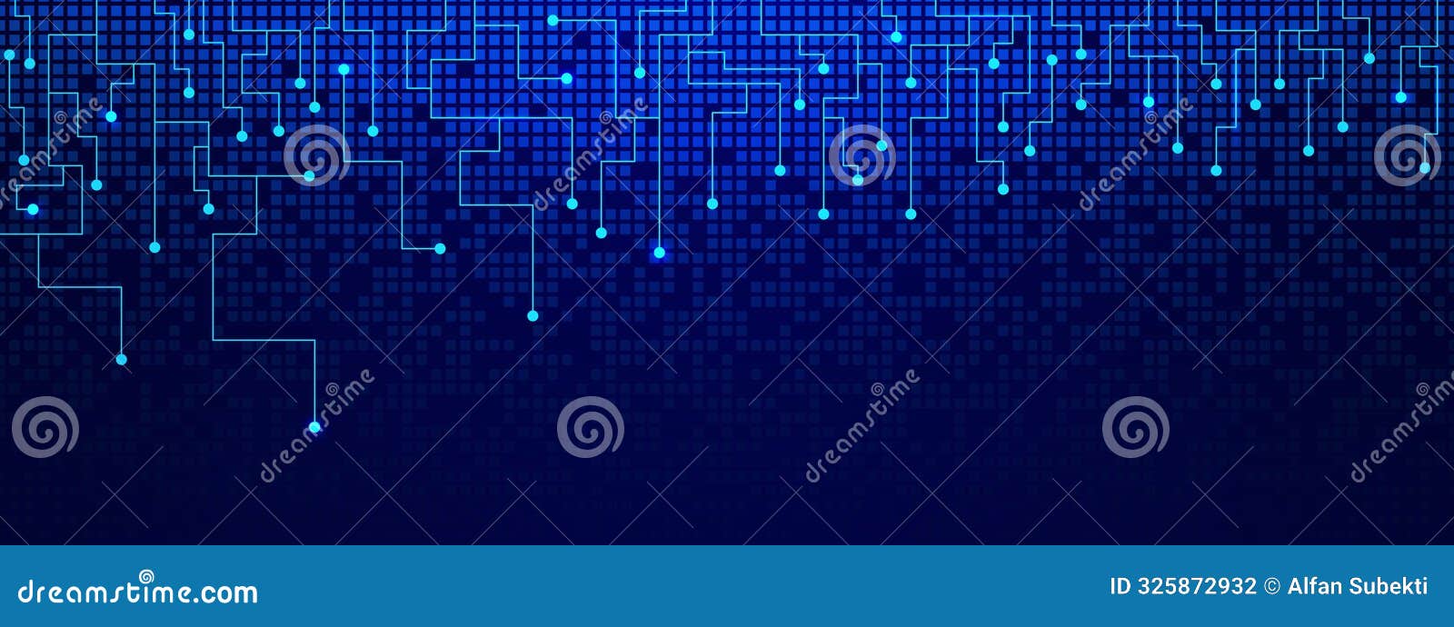 Abstract Connecting Circuit Lines and Dots with Digital Pixels Stock ...