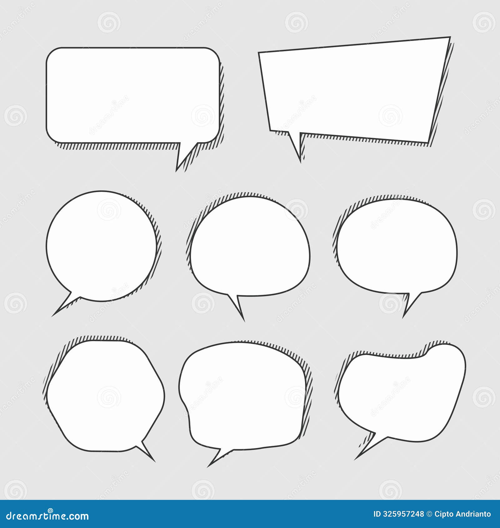 Flat Design Cartoon Text Blank Collection with Line Style Stock Vector ...