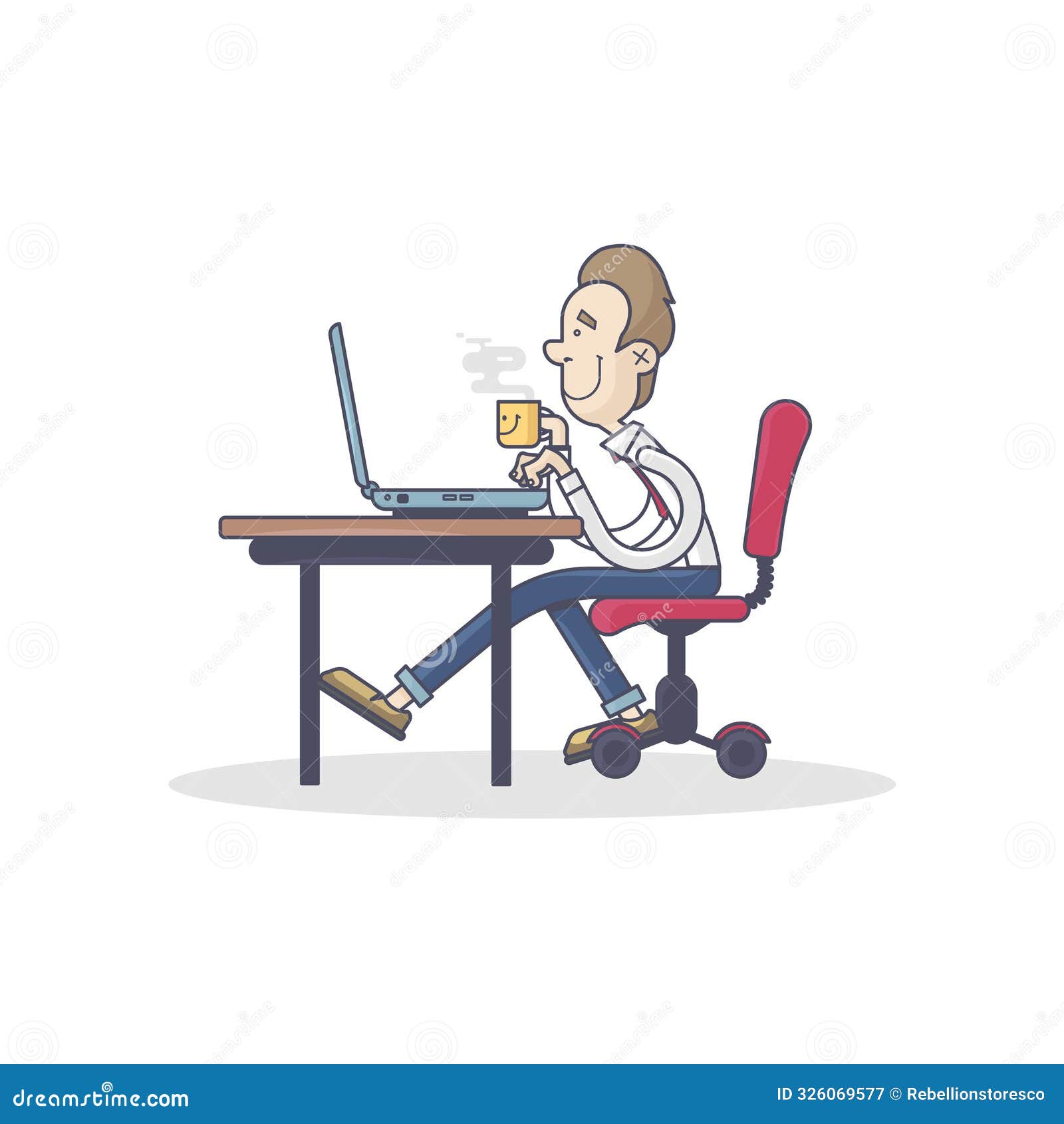 Working Business Man Vector Art and Illustration Stock Illustration ...