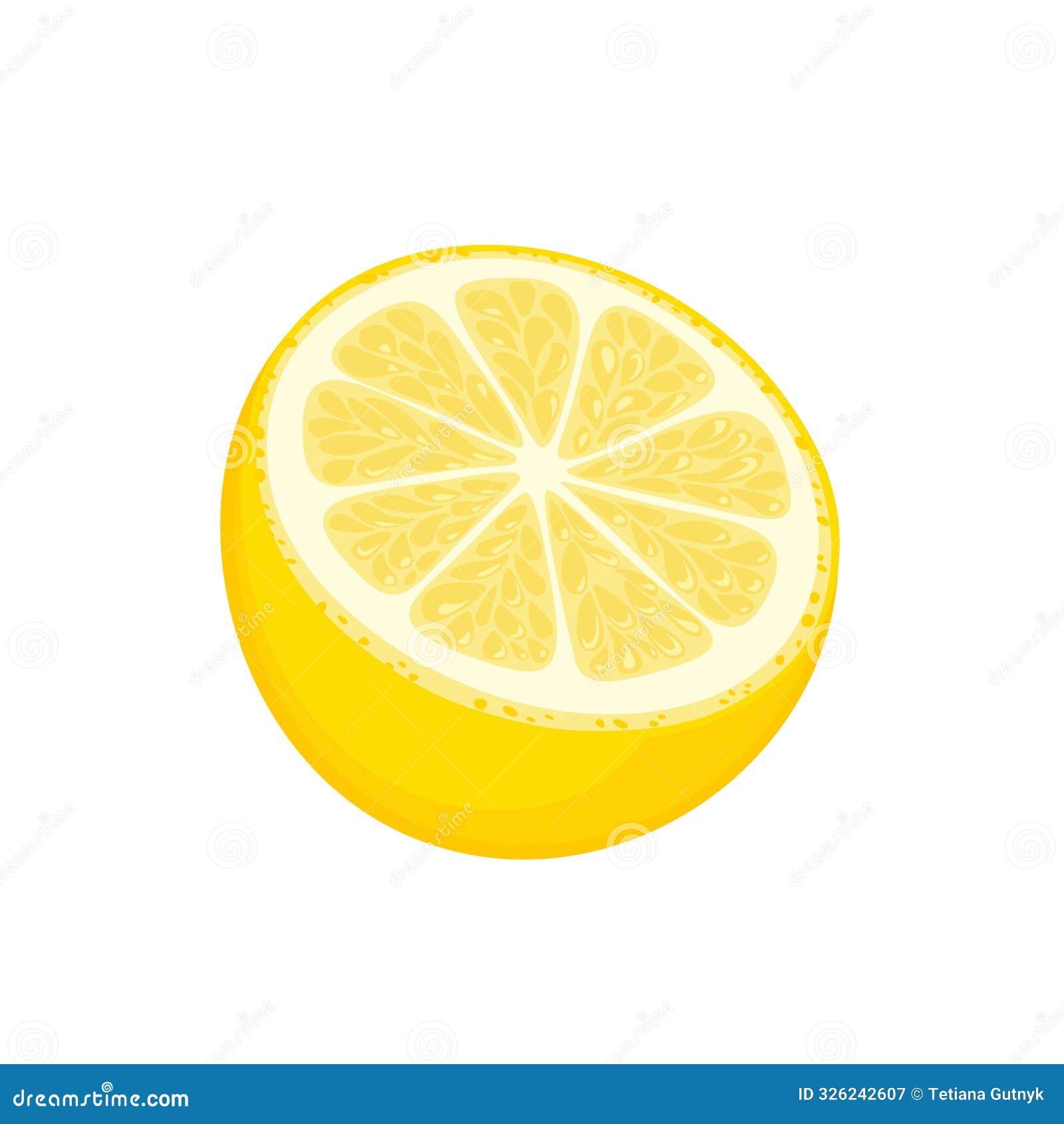 Lemon Cut in Half Isolated. Vector Cartoon Flat Illustration Stock ...