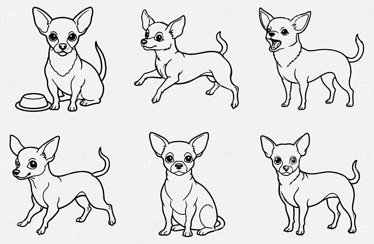 Ultimate Chihuahua Line Art Set, the Largest Collection for All Your ...