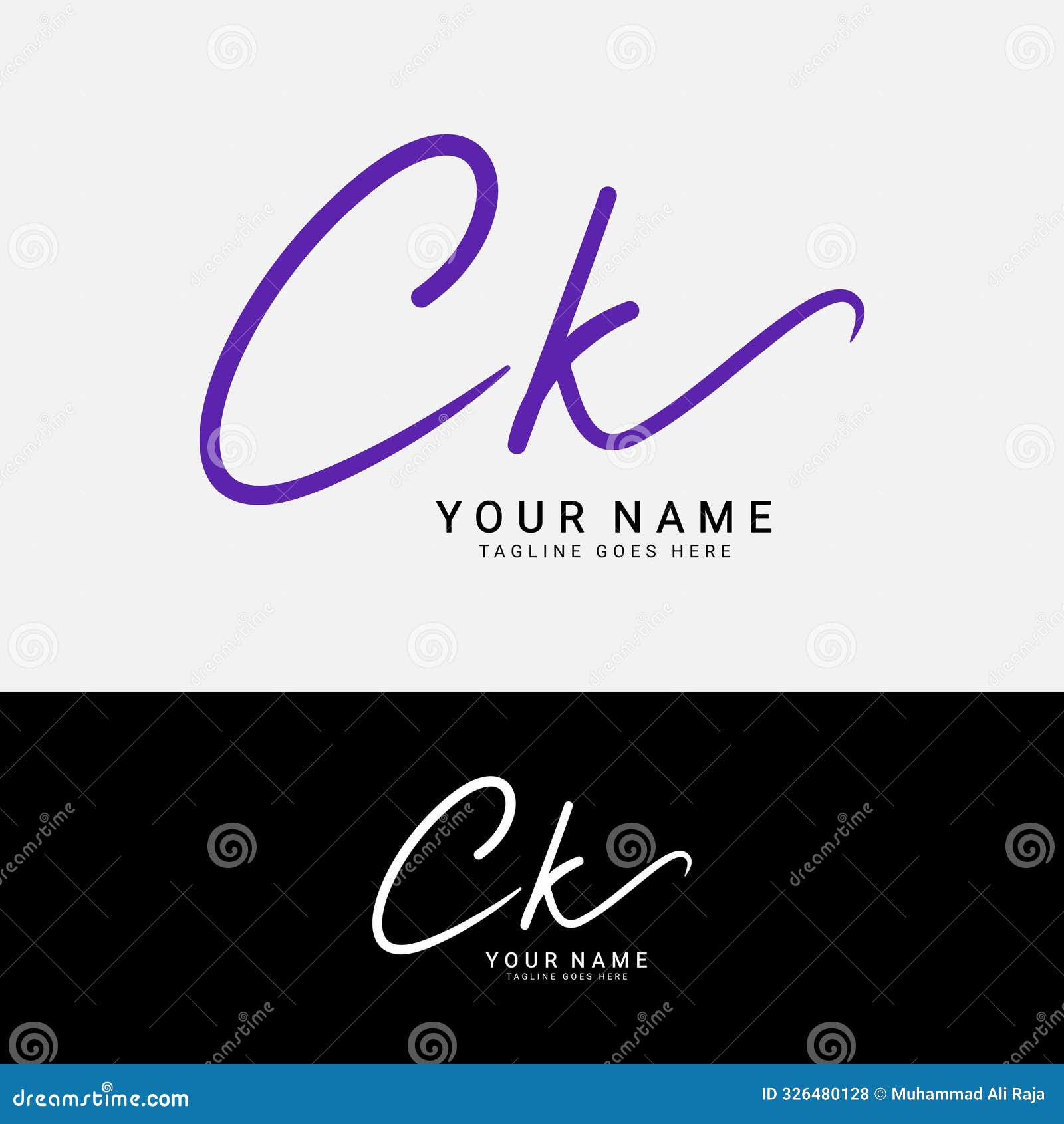 C, K, CK Initial Letter Logo. Alphabet CK Handwritten Signature Logo ...