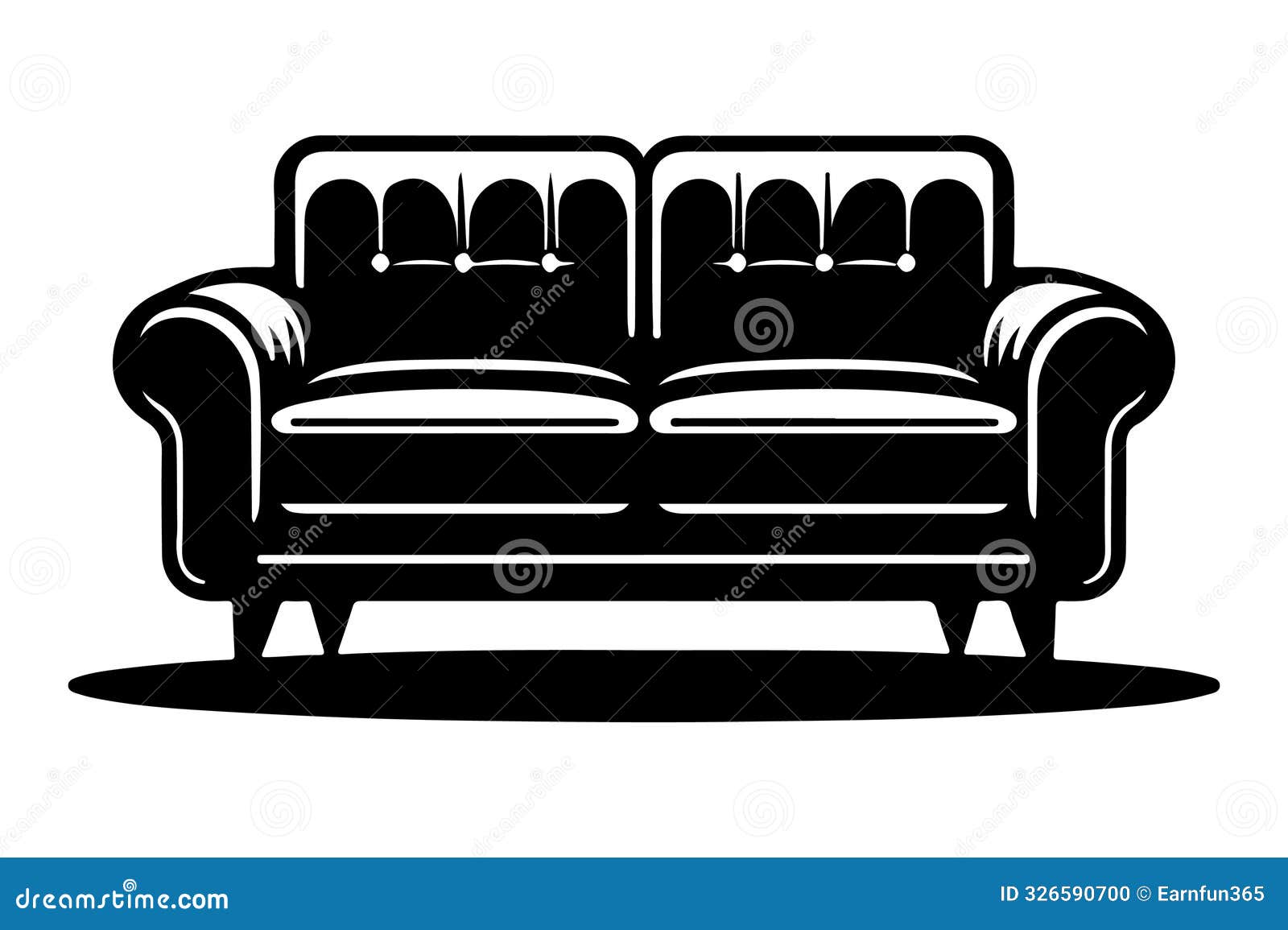 Double Sited Sofa Vector Art and Illustration. Stock Illustration ...