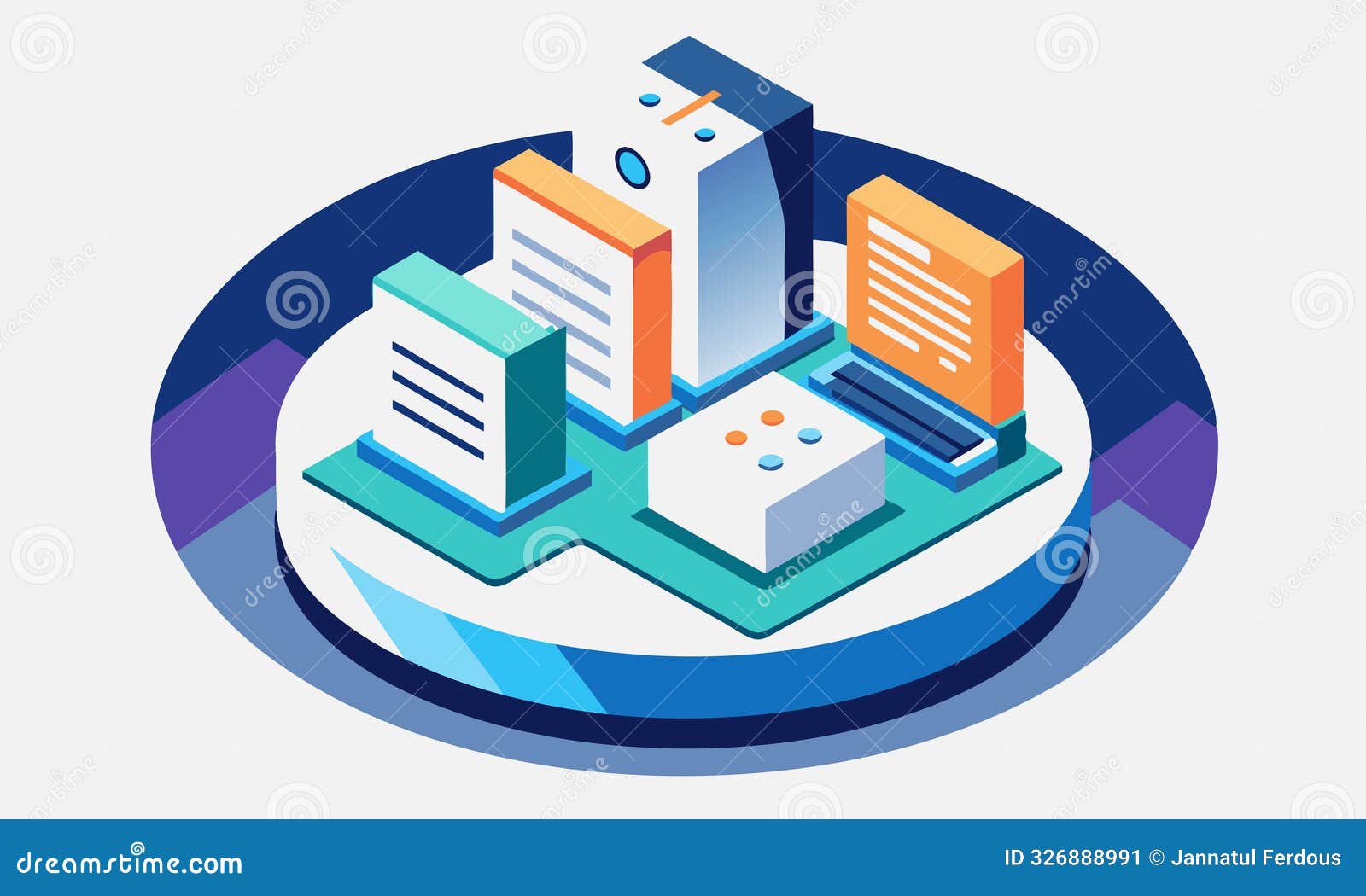 Stunning Circular Isometric Illustrations on a Pristine a Visual ...