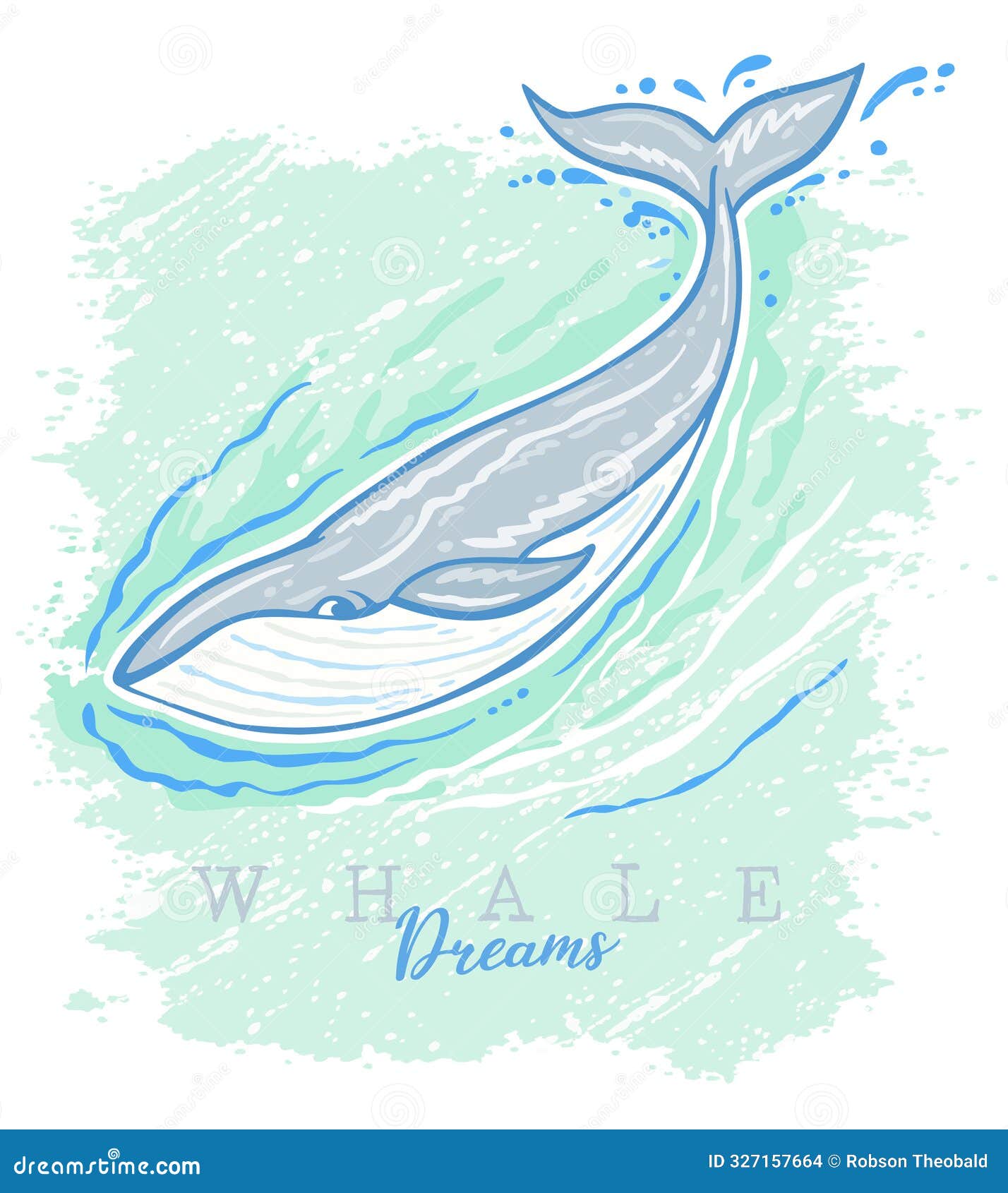 Whale dreams. stock illustration. Illustration of doodle - 327157664