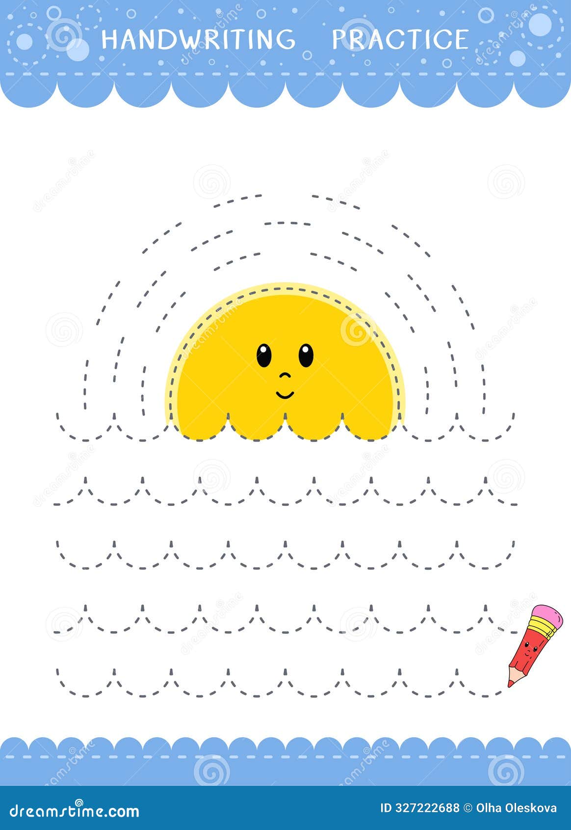 Vector Handwriting Practice Worksheet With Dinosaurs. Untangle ...