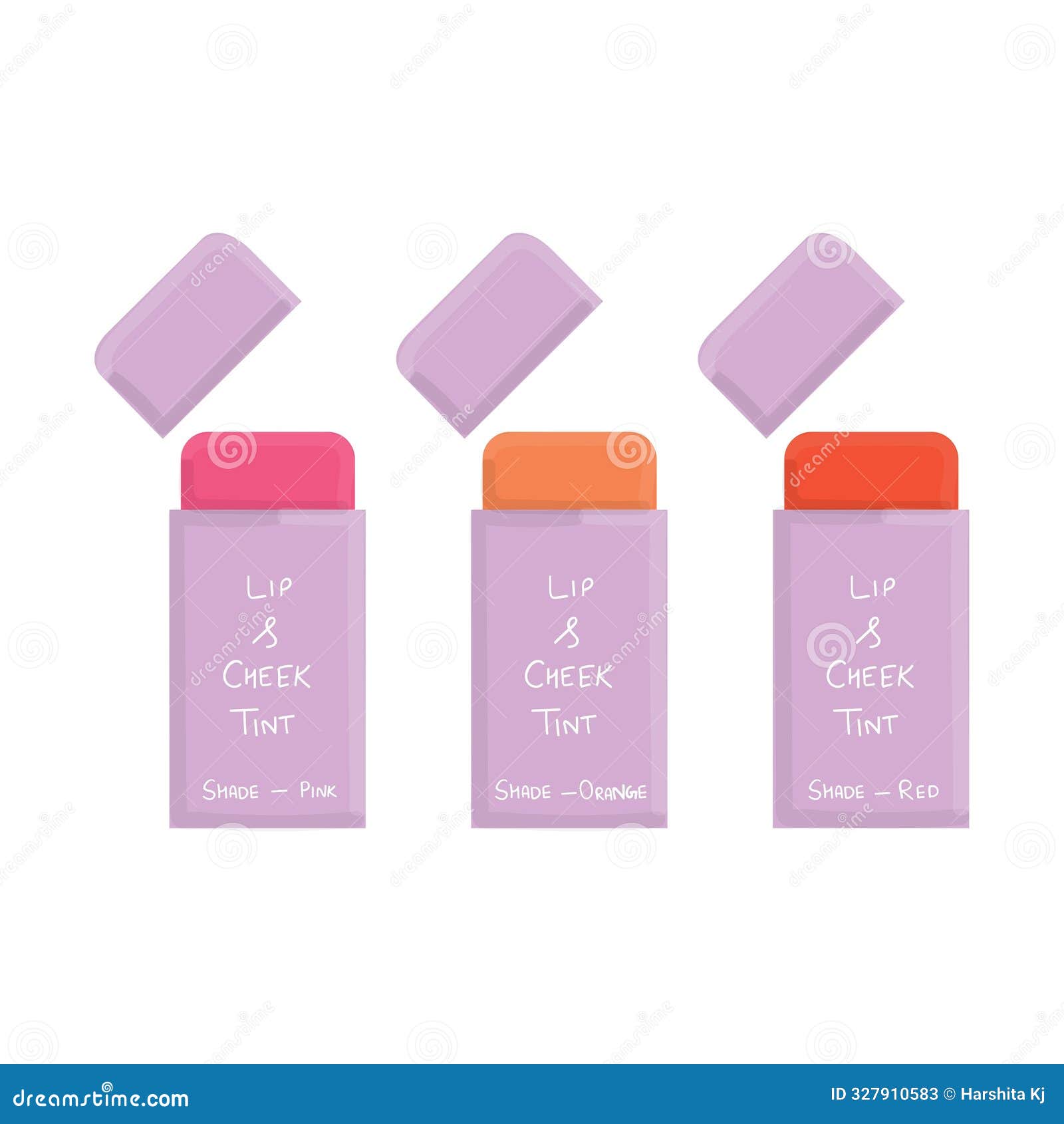 Lip And Cheek Tint Set Cartoon Vector | CartoonDealer.com #327910583