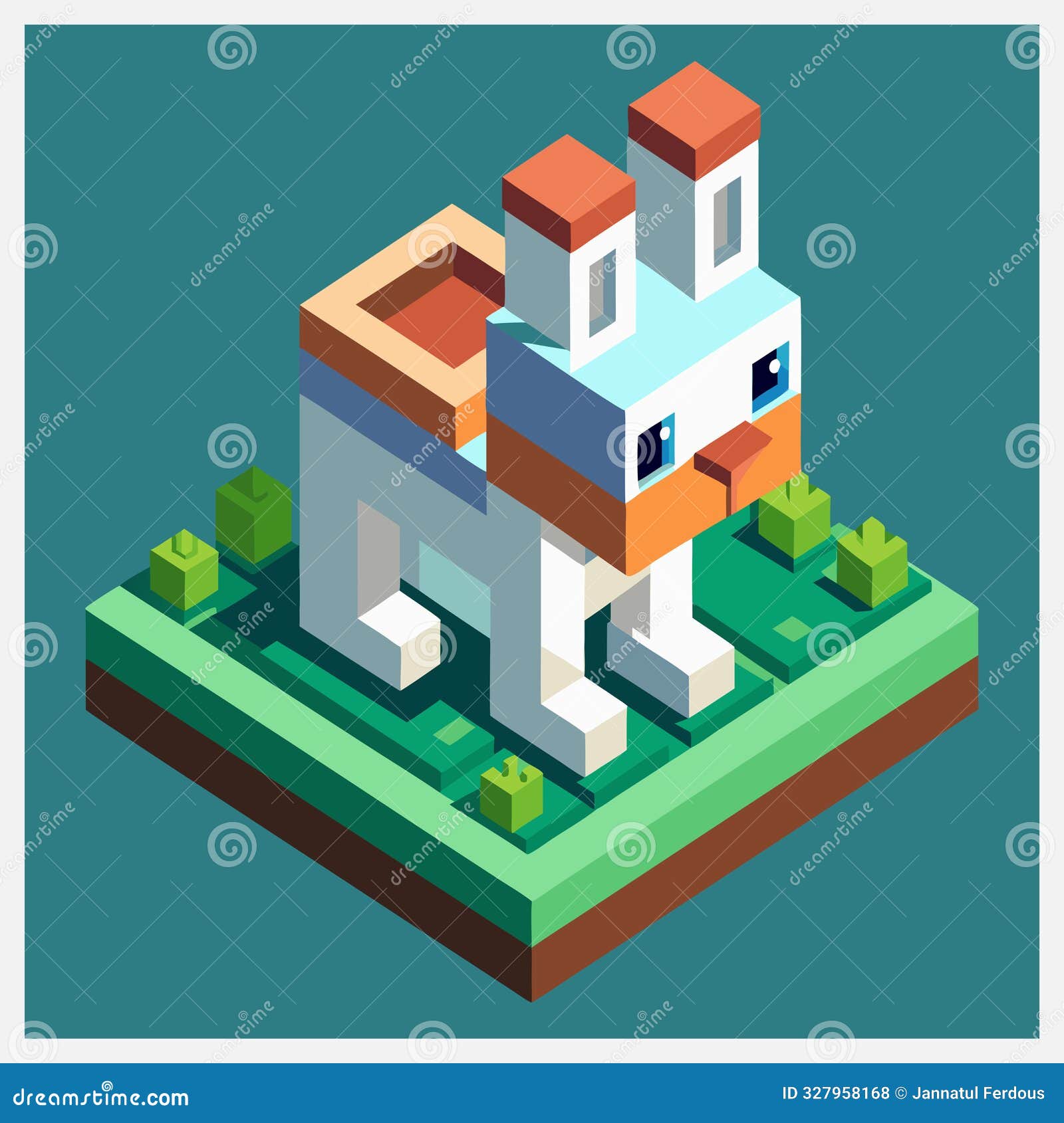 Stunning Rabbit Isometric Illustrations, a Visual Delight Stock Vector ...