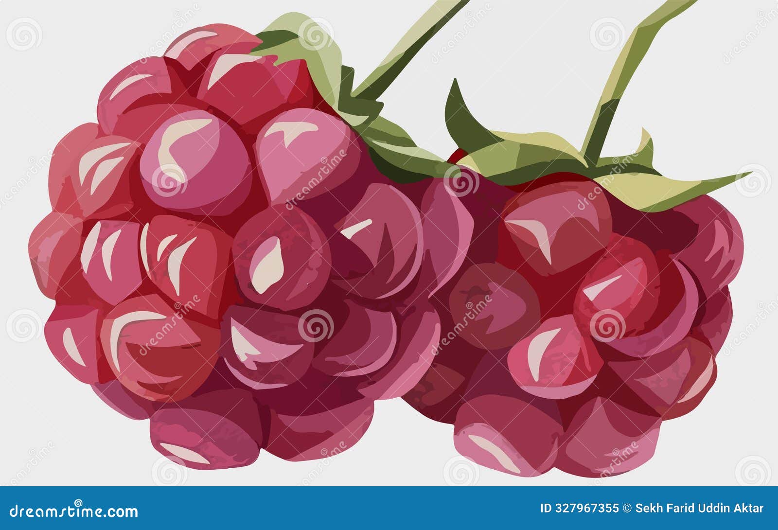 Raspberries Fruits Watercolor Art and Illustration Generative AI Stock ...