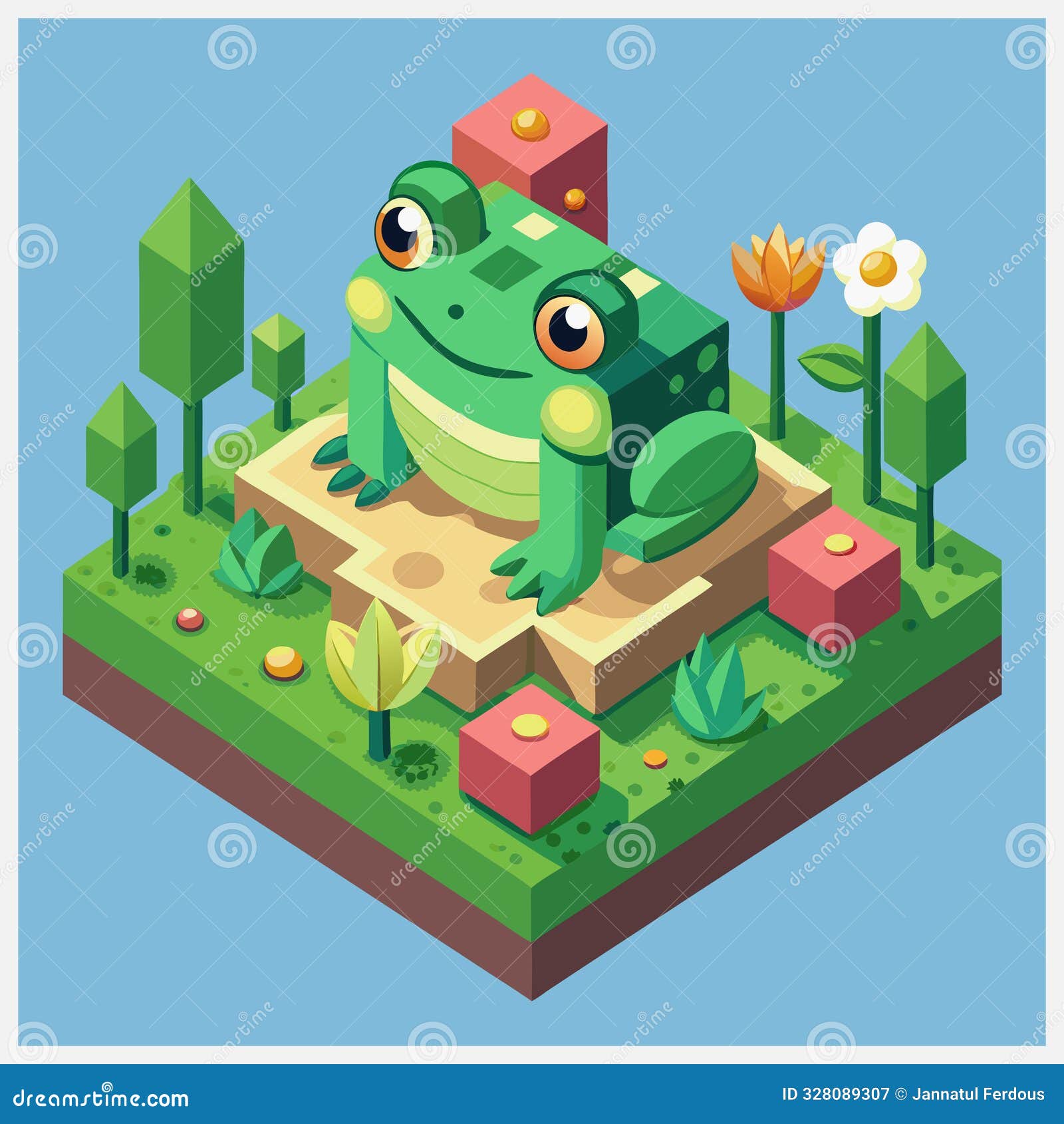 Ultimate Collection of Frog Isometric Illustrations, Stunning Designs ...
