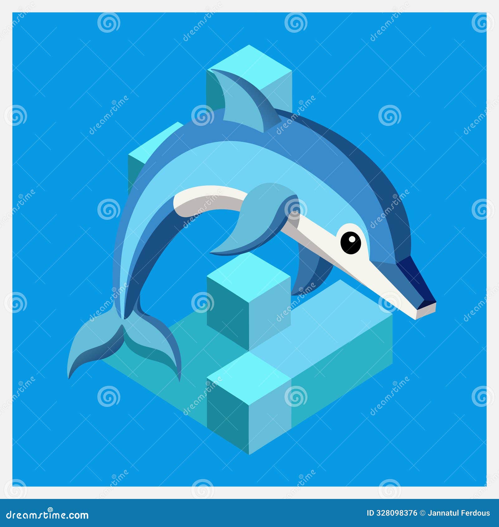 Stunning Isometric Dolphin Illustrations: a Deep Dive into Marine Art Stock Vector ...