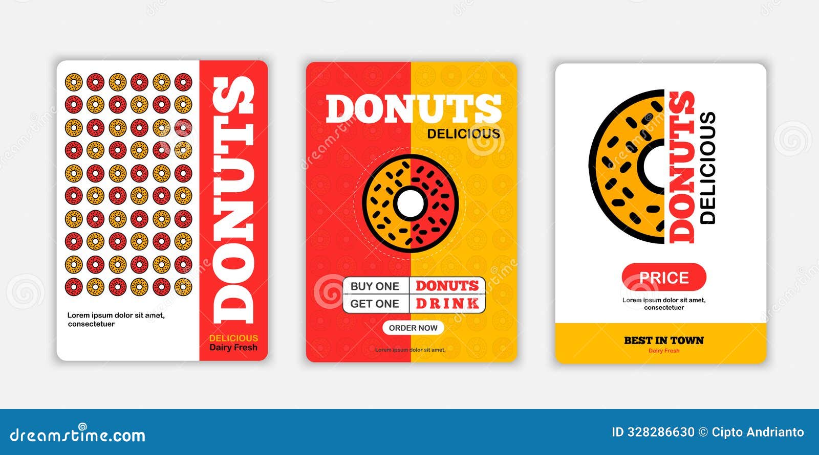 Healthy Fast Food Menu or Donuts Social Media Marketing Banner Post ...