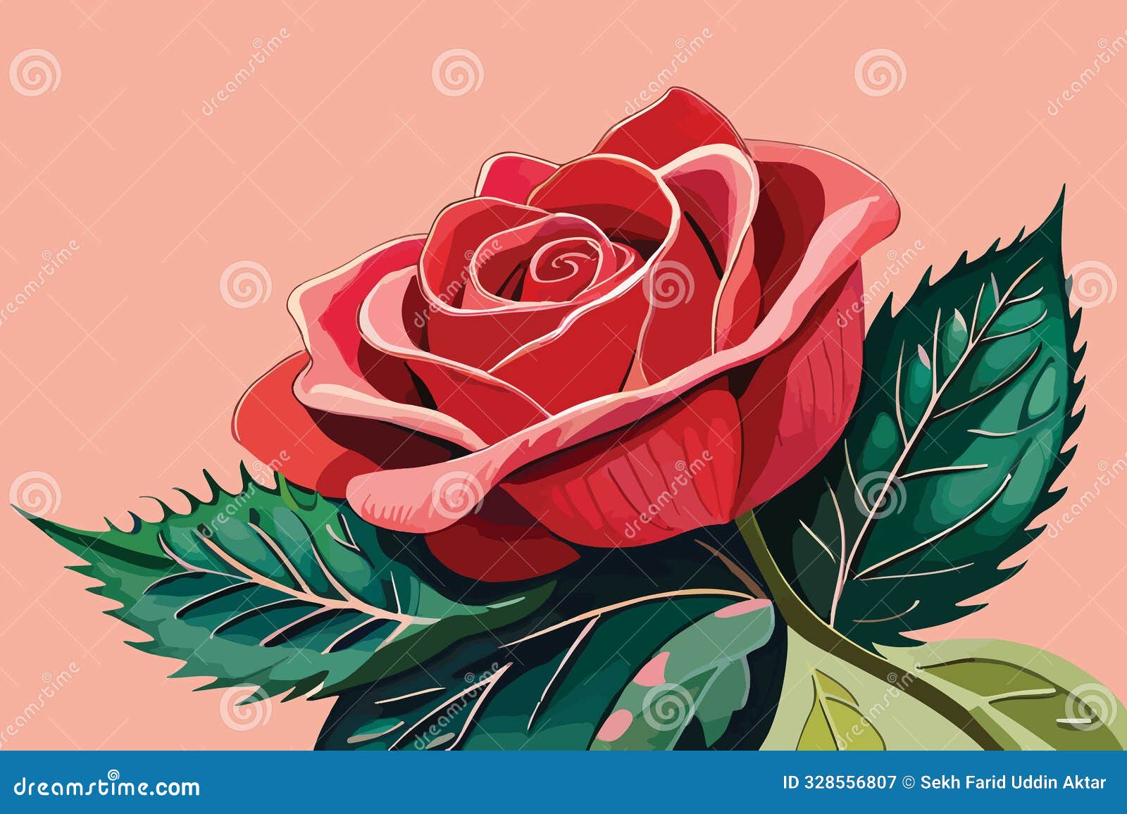 Rose Flower Watercolor Art and Illustration Generative AI Stock ...