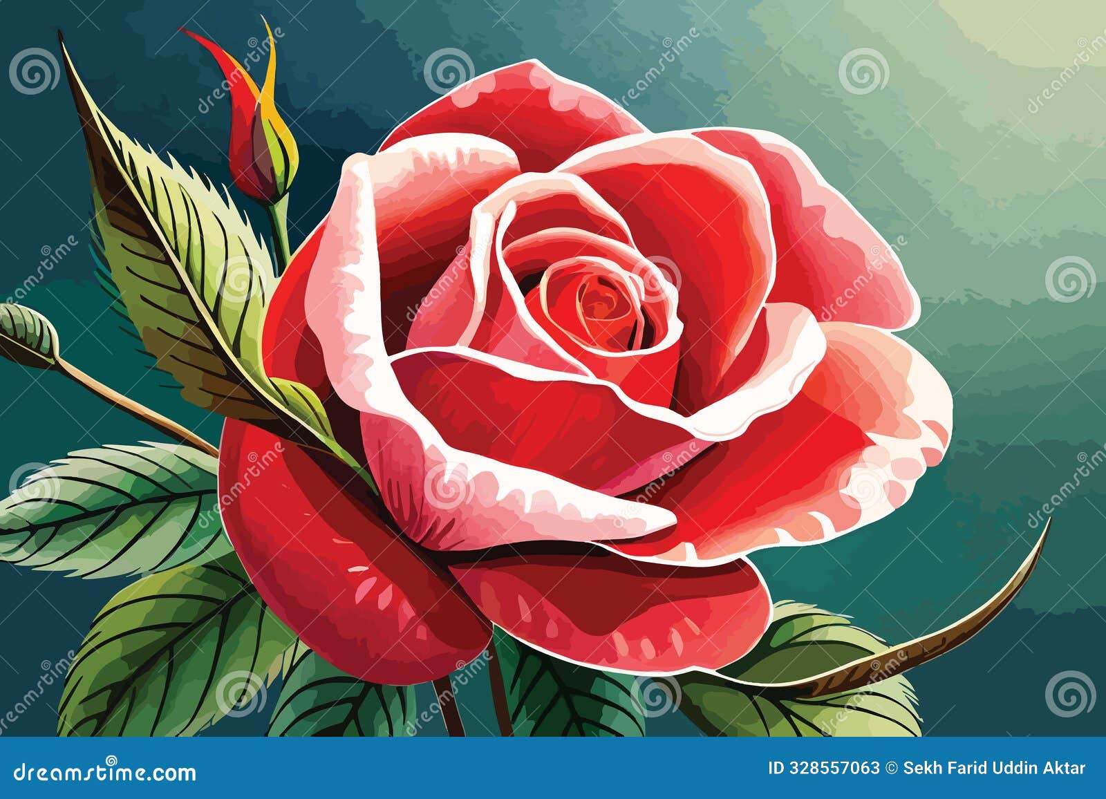 Rose Flower Watercolor Art and Illustration Generative AI Stock ...