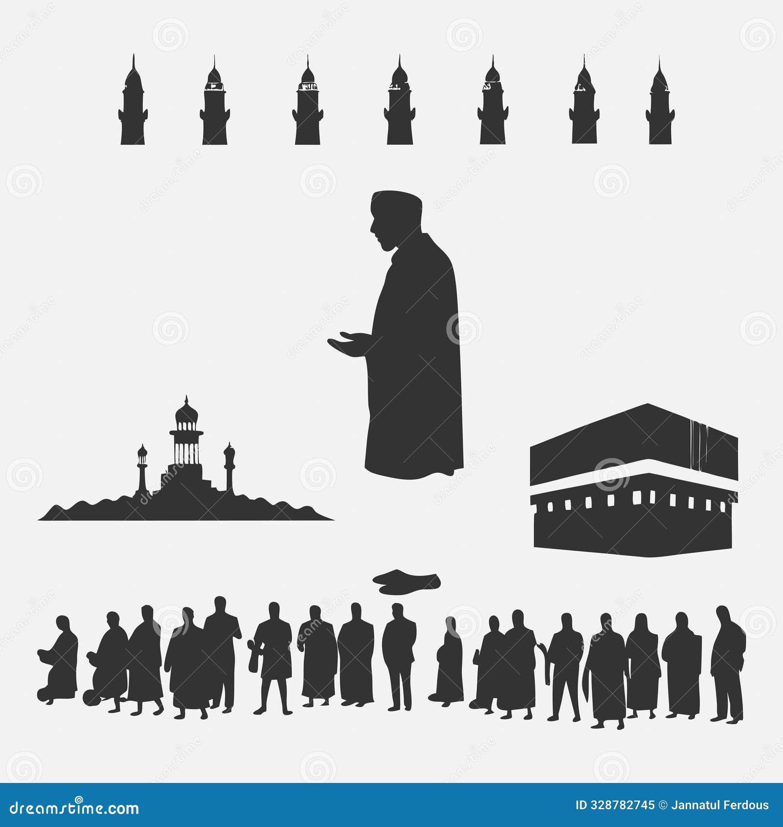 Muslim Pilgrims Praying And Resting At The Mina Tents Area. One Of ...