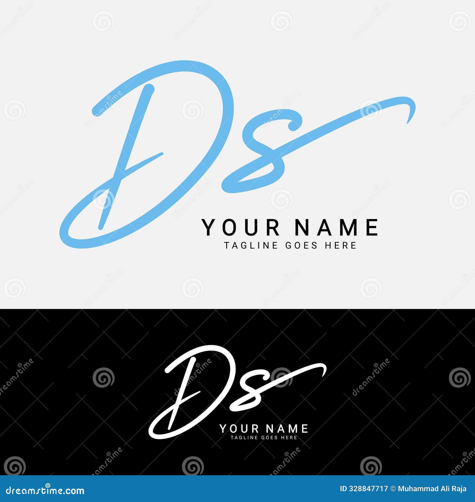 D, S, DS Initial Letter Logo. Alphabet DS Handwritten Signature Logo ...