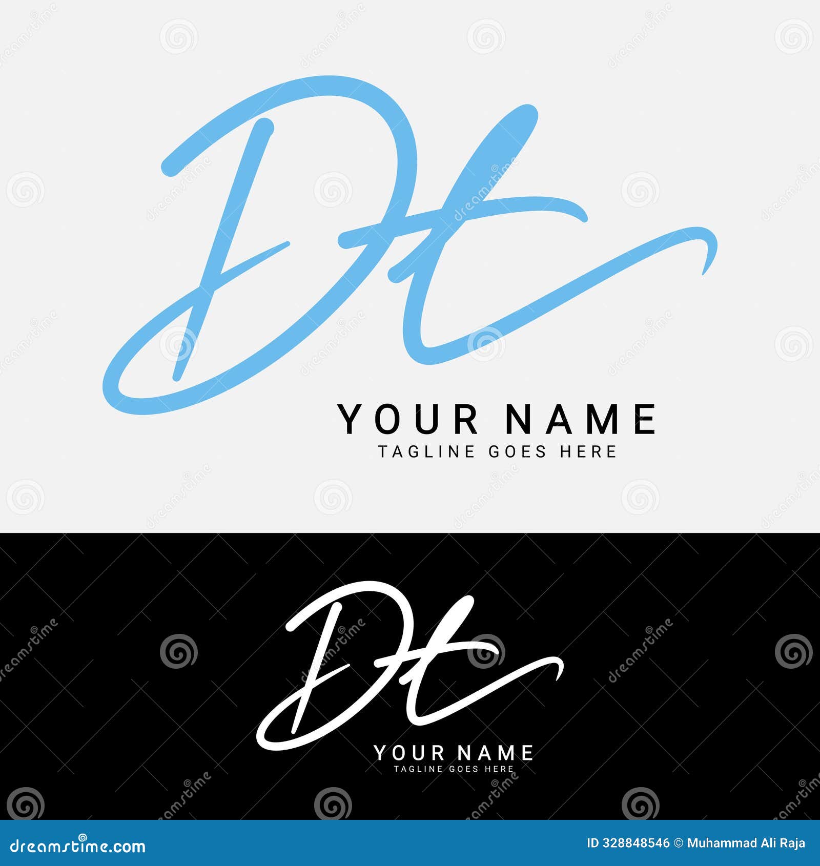 D, T, DT Initial Letter Logo. Alphabet DT Handwritten Signature Logo ...