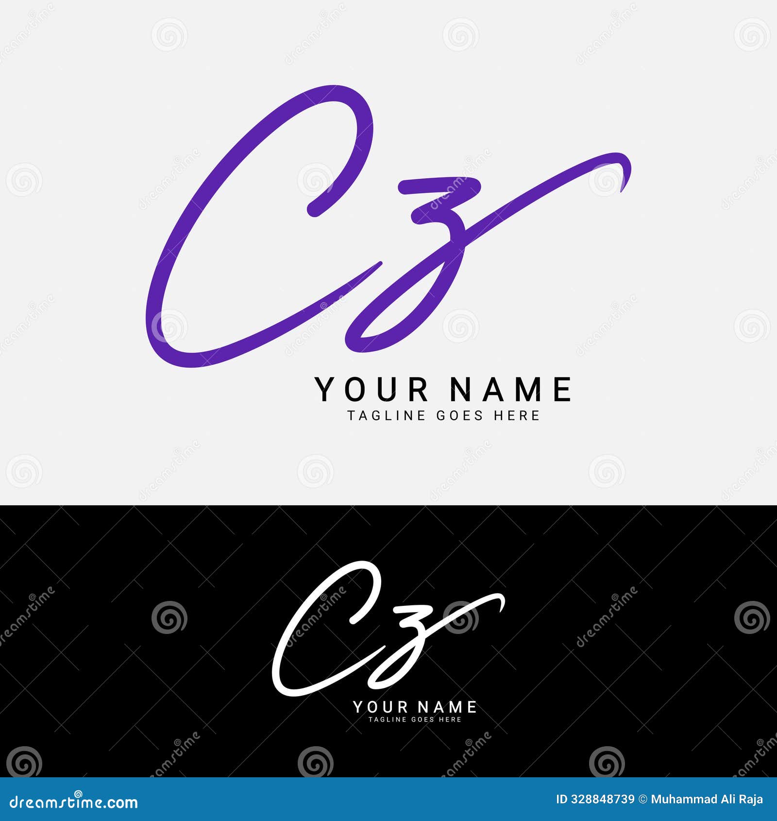 C, Z, CZ Initial Letter Logo. Alphabet CZ Handwritten Signature Logo ...