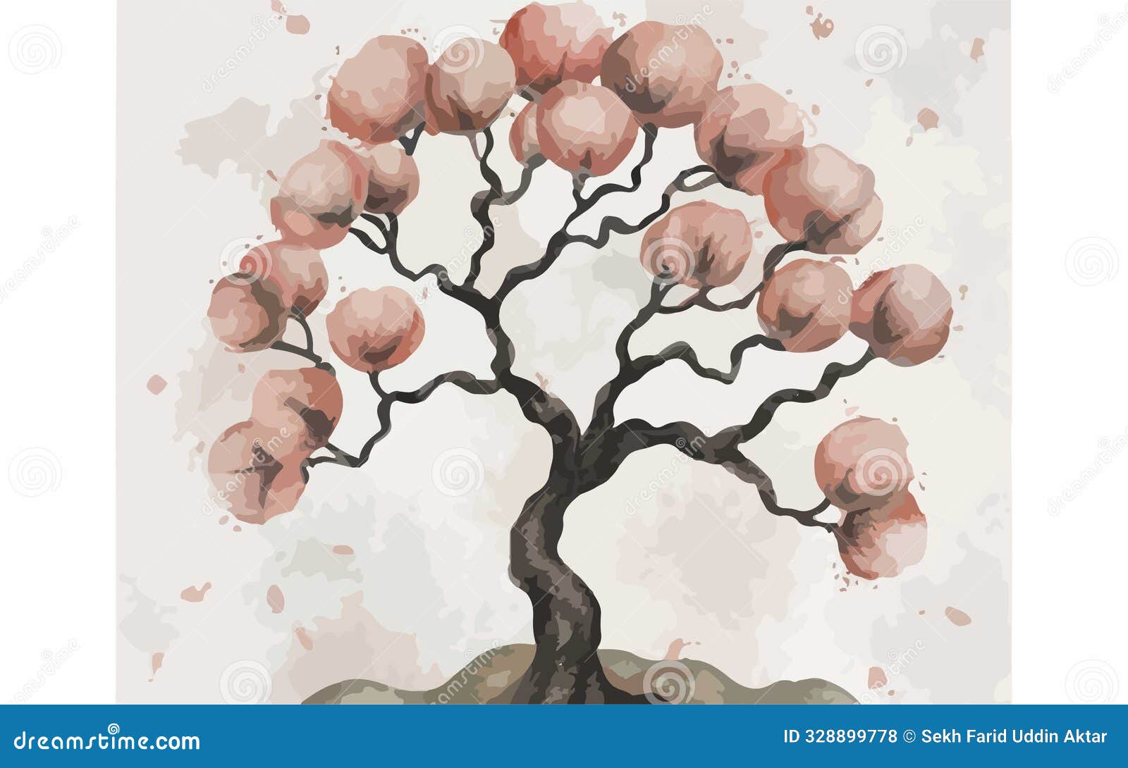 Silk Cotton Tree Watercolor Art and Illustration Generative AI Stock ...