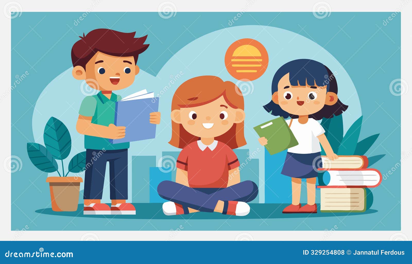 Isometric Set Of Boys In Different Poses Stands, Runs, Sits, Lies And ...