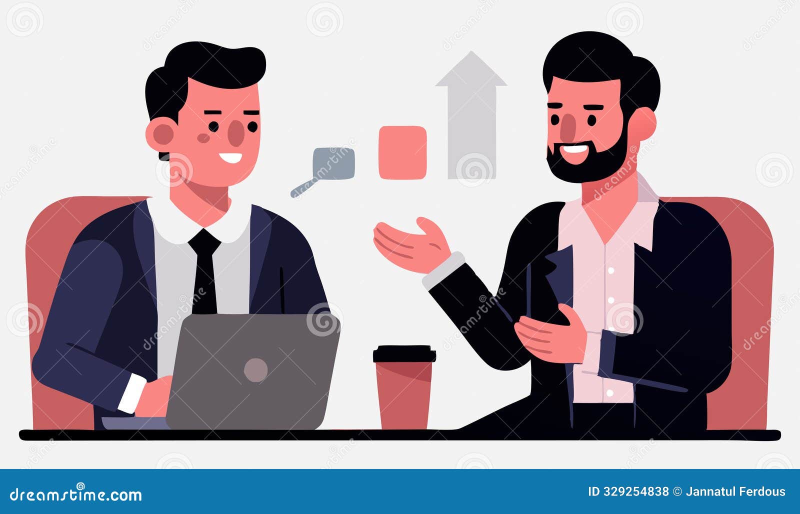 Dynamic Partnership Discussion between Businessmen Isometric Vector ...