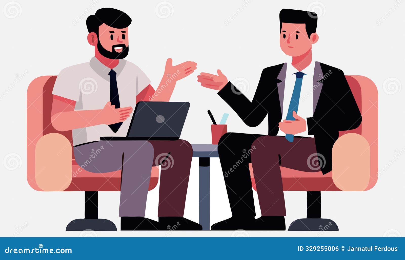 Dynamic Partnership Discussion between Businessmen Isometric Vector ...