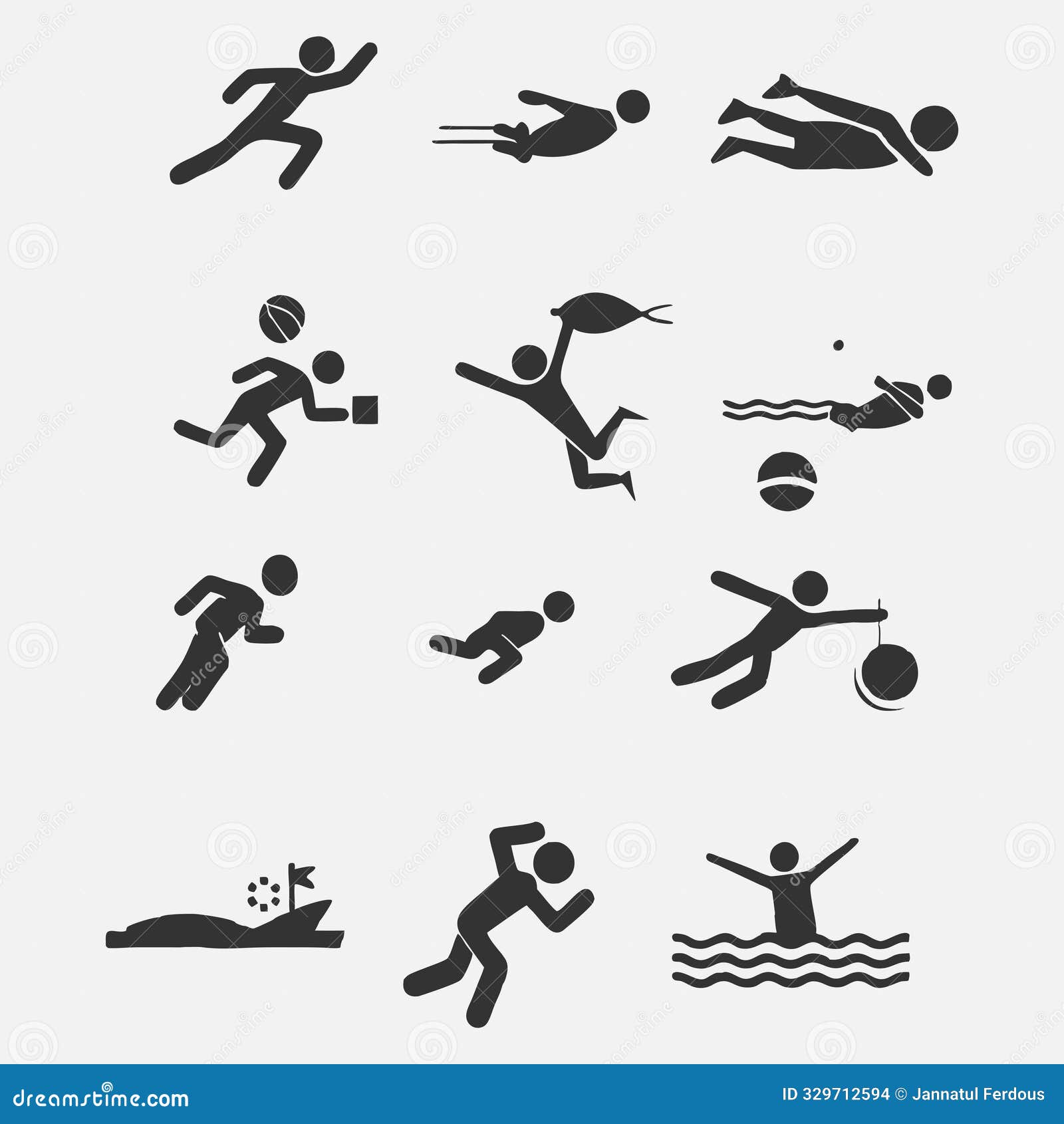 Ultimate Sports Icons Collection: Stick-Figure Symbol - Diving Set ...