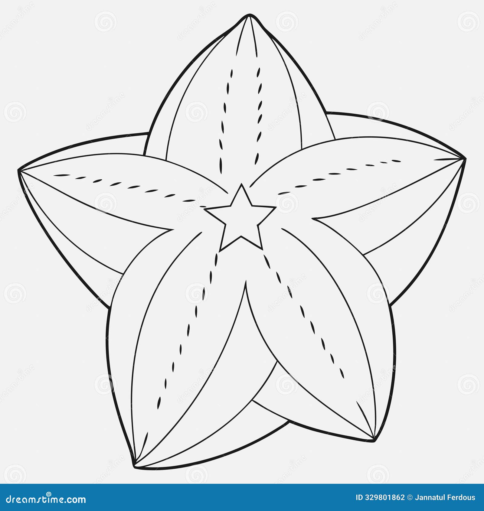 Elegant Carambola Line Art: a Minimalist Approach To Starfruit Designs ...