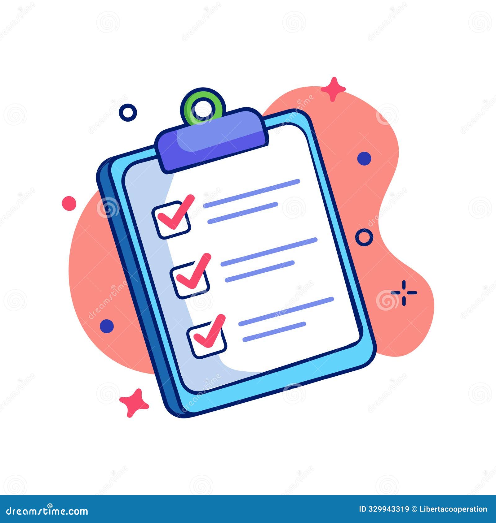 Colorful Checklist Illustration With Checkmarks And Abstract Background ...
