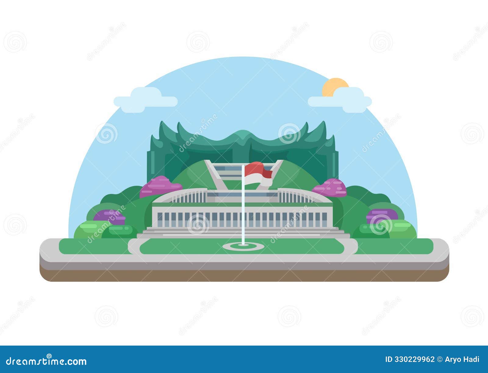 Nusantara Indonesia New Capital Palace Design Architecture Hand Drawing ...