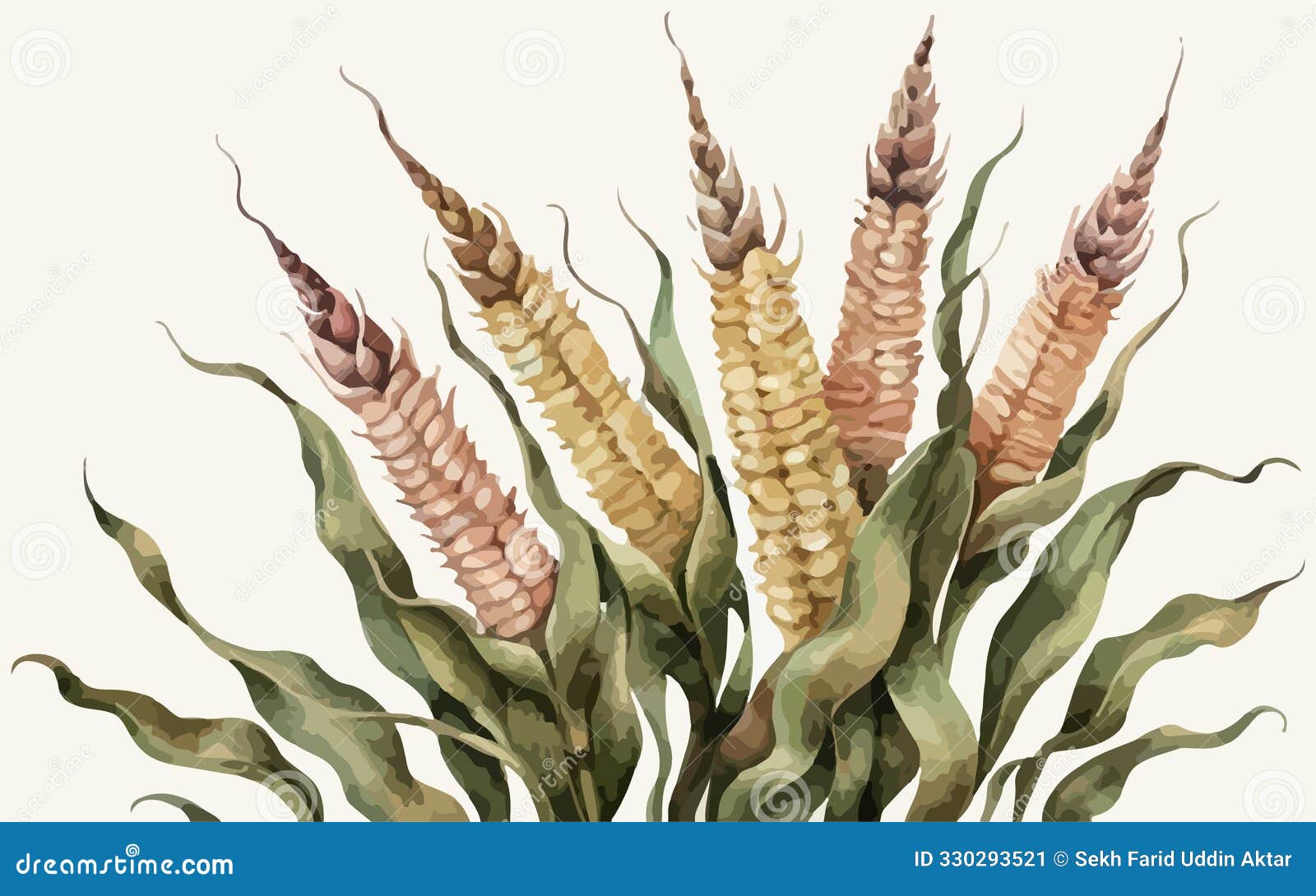 Maize Watercolor Art and Illustration Generative AI Stock Vector ...