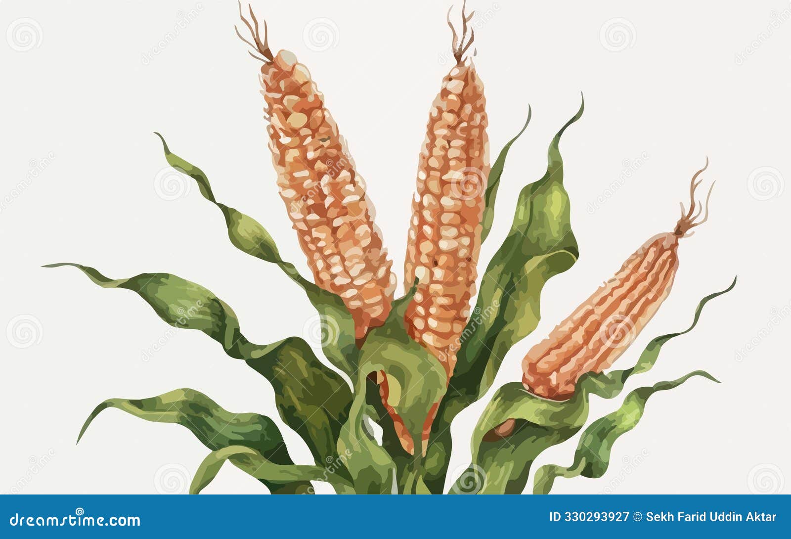Maize Watercolor Art and Illustration Generative AI Stock Vector ...