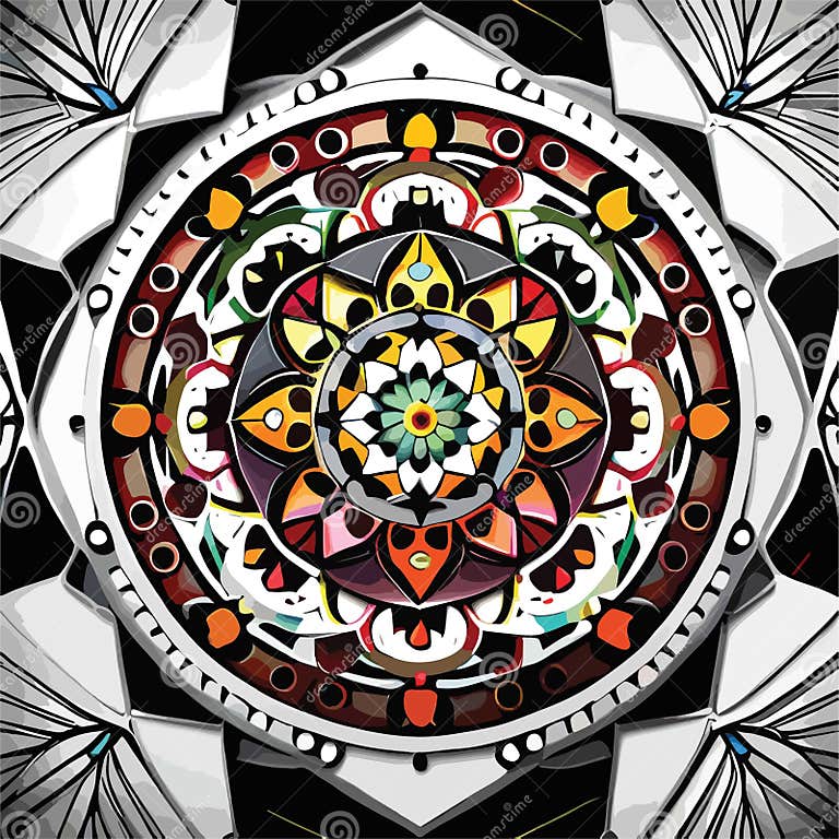 Mandala Watercolor Art and Illustration Generative AI Stock ...
