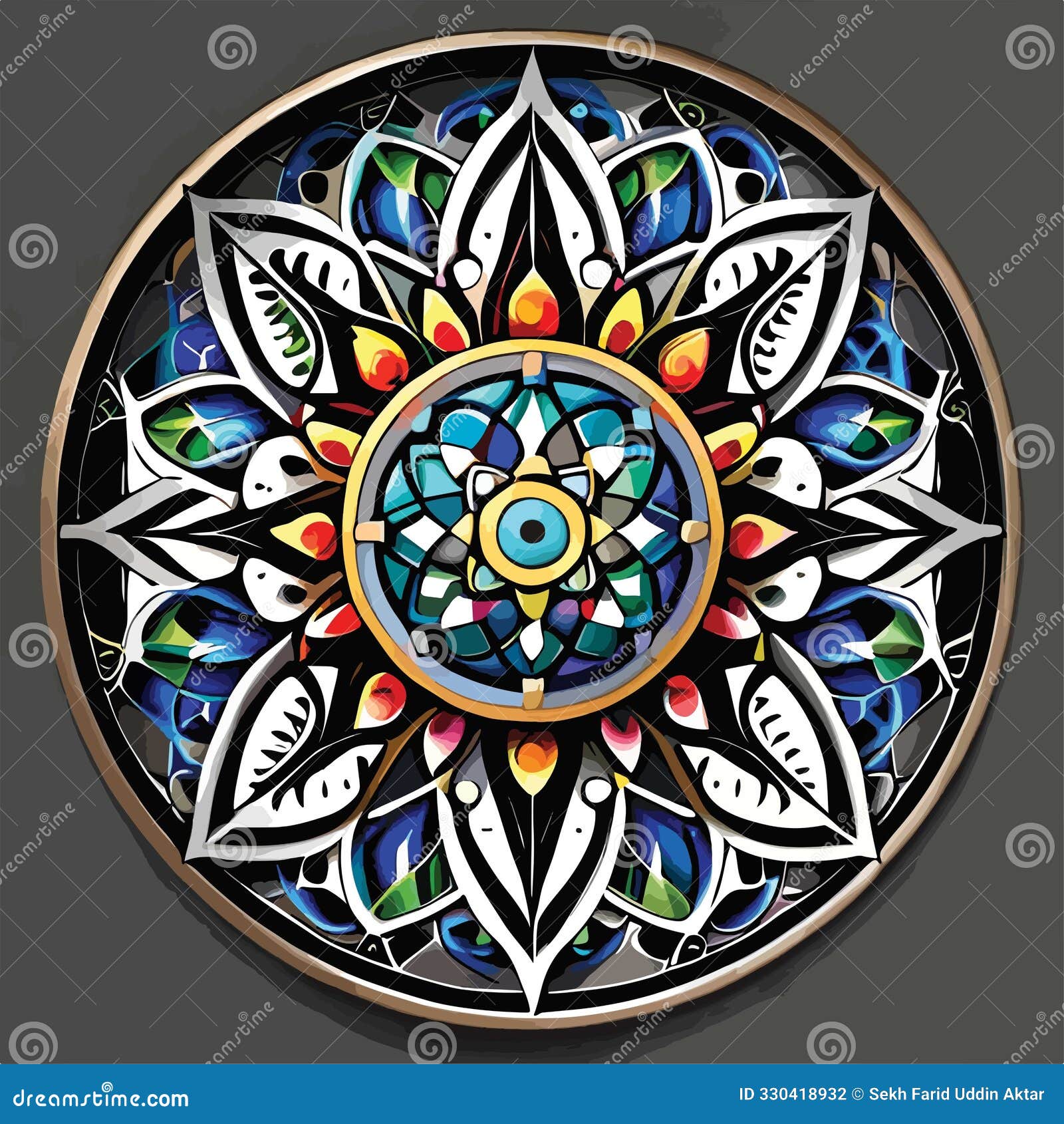 Mandala Watercolor Art and Illustration Generative AI Stock ...