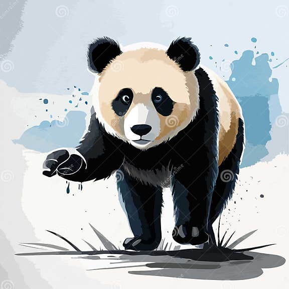Panda Watercolor Art and Illustration Generative AI Stock Vector ...