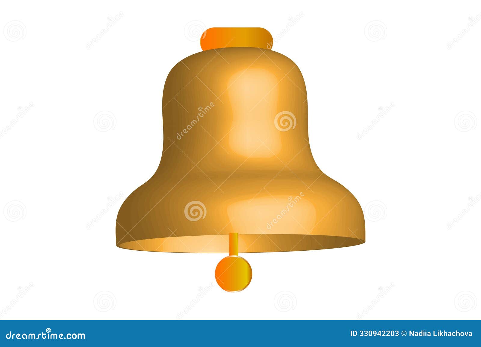 Golden Bell. Bell or Notification Icon. Reminder for Social Networks ...