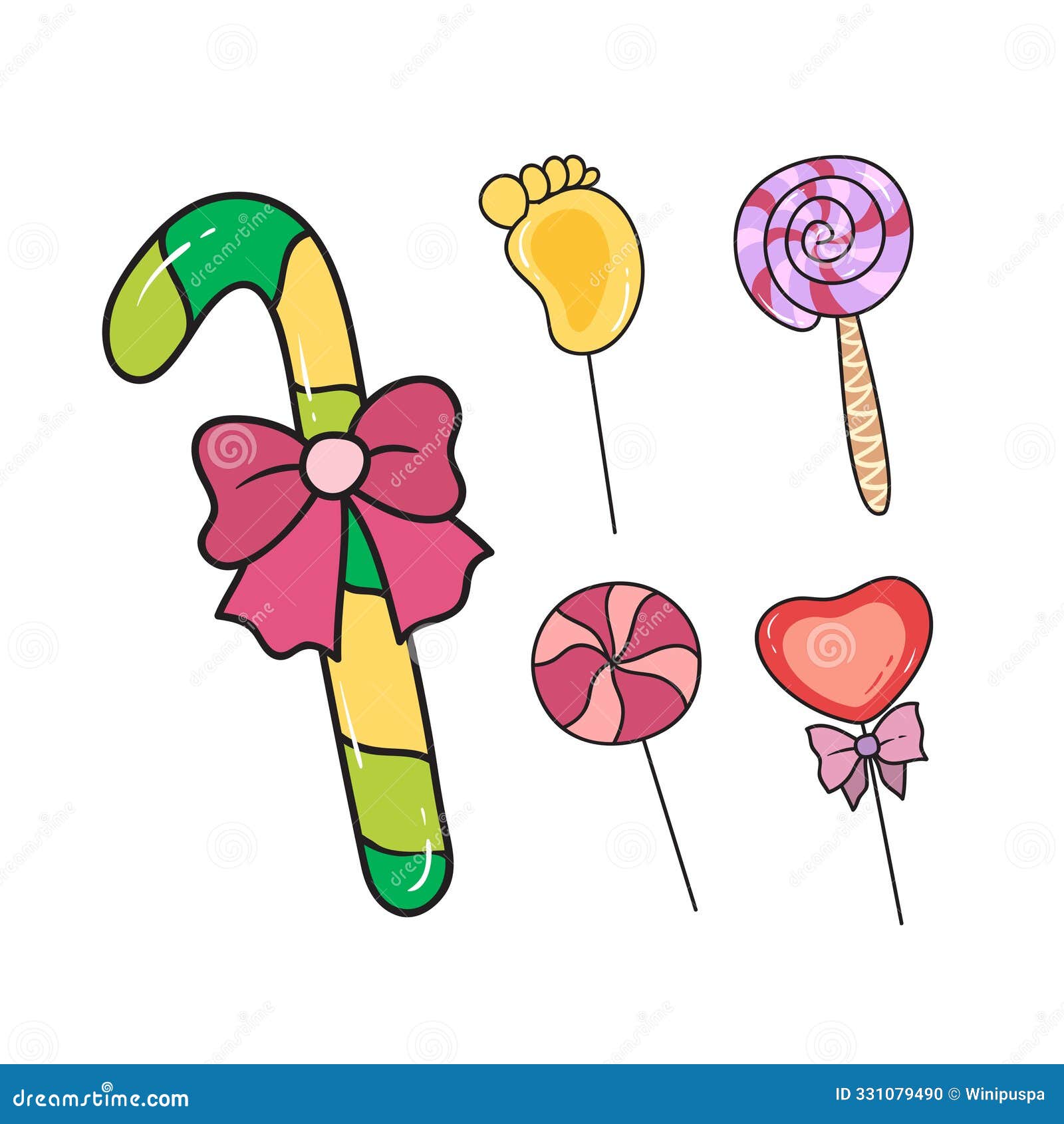 Cartoon Candy Illustration Isolated in White Stock Illustration ...