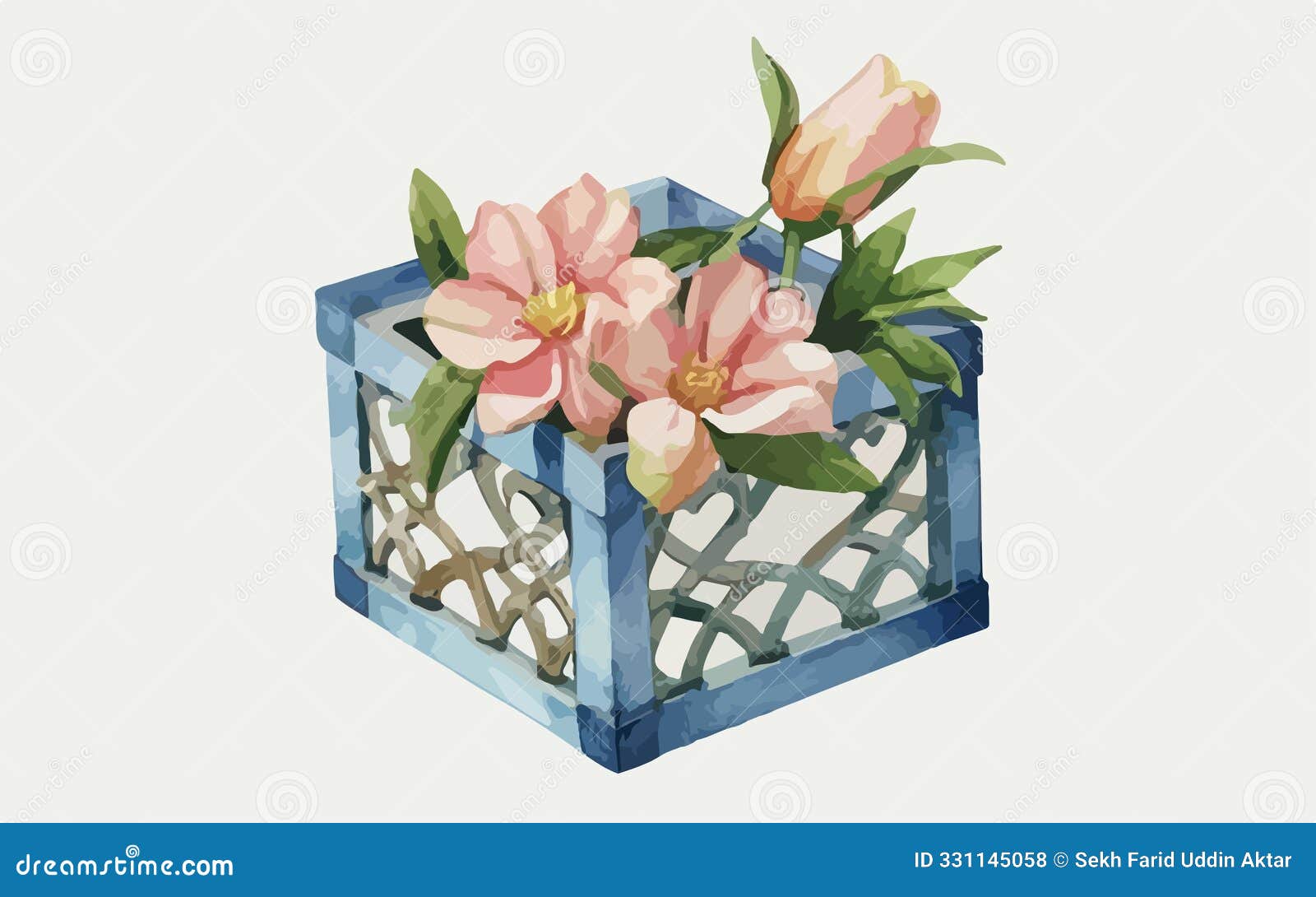 China Box Watercolor Art and Illustration Generative AI Stock Vector ...