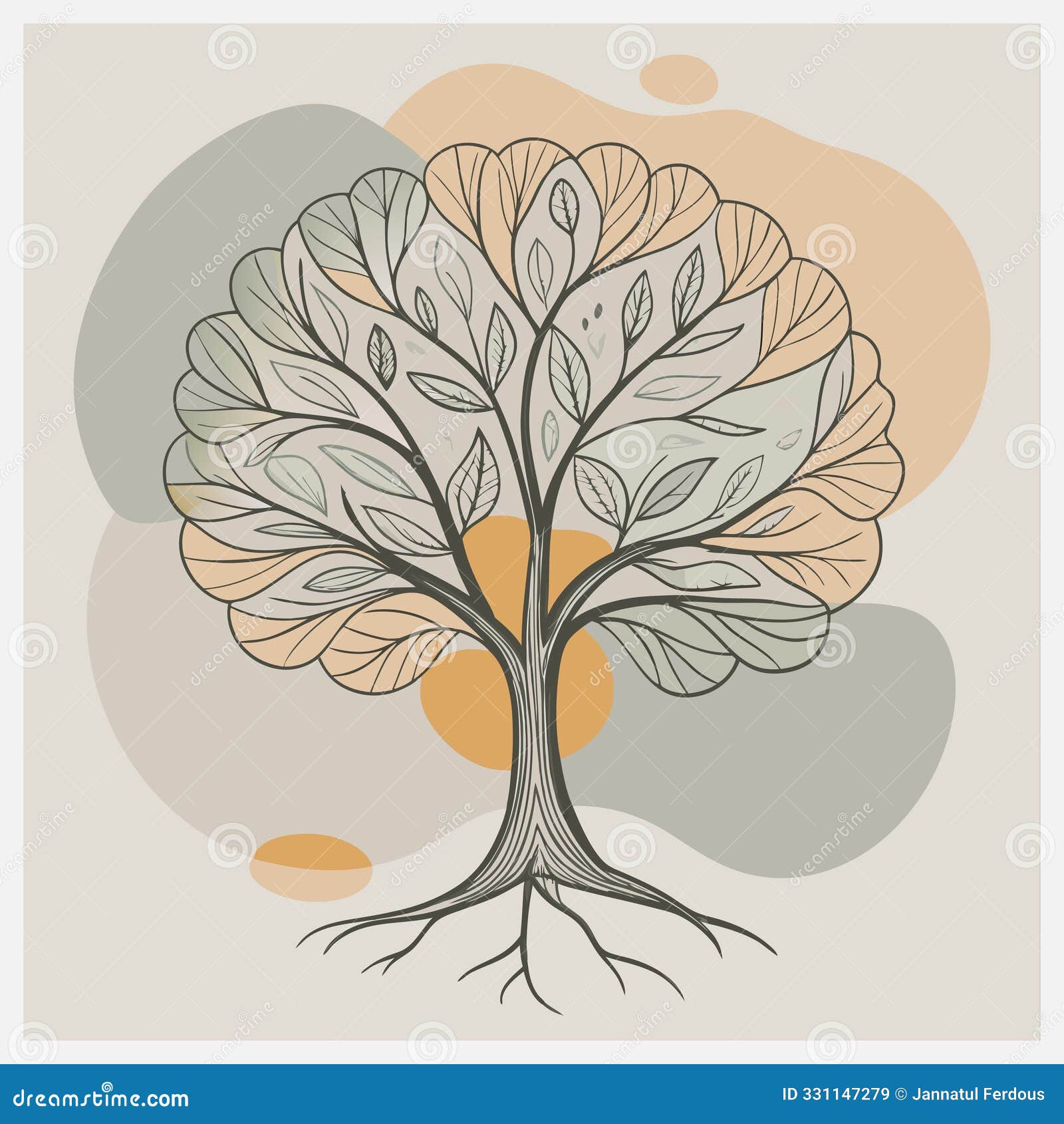 Stunning Yellowwood Tree Vector Illustration Stock Vector ...