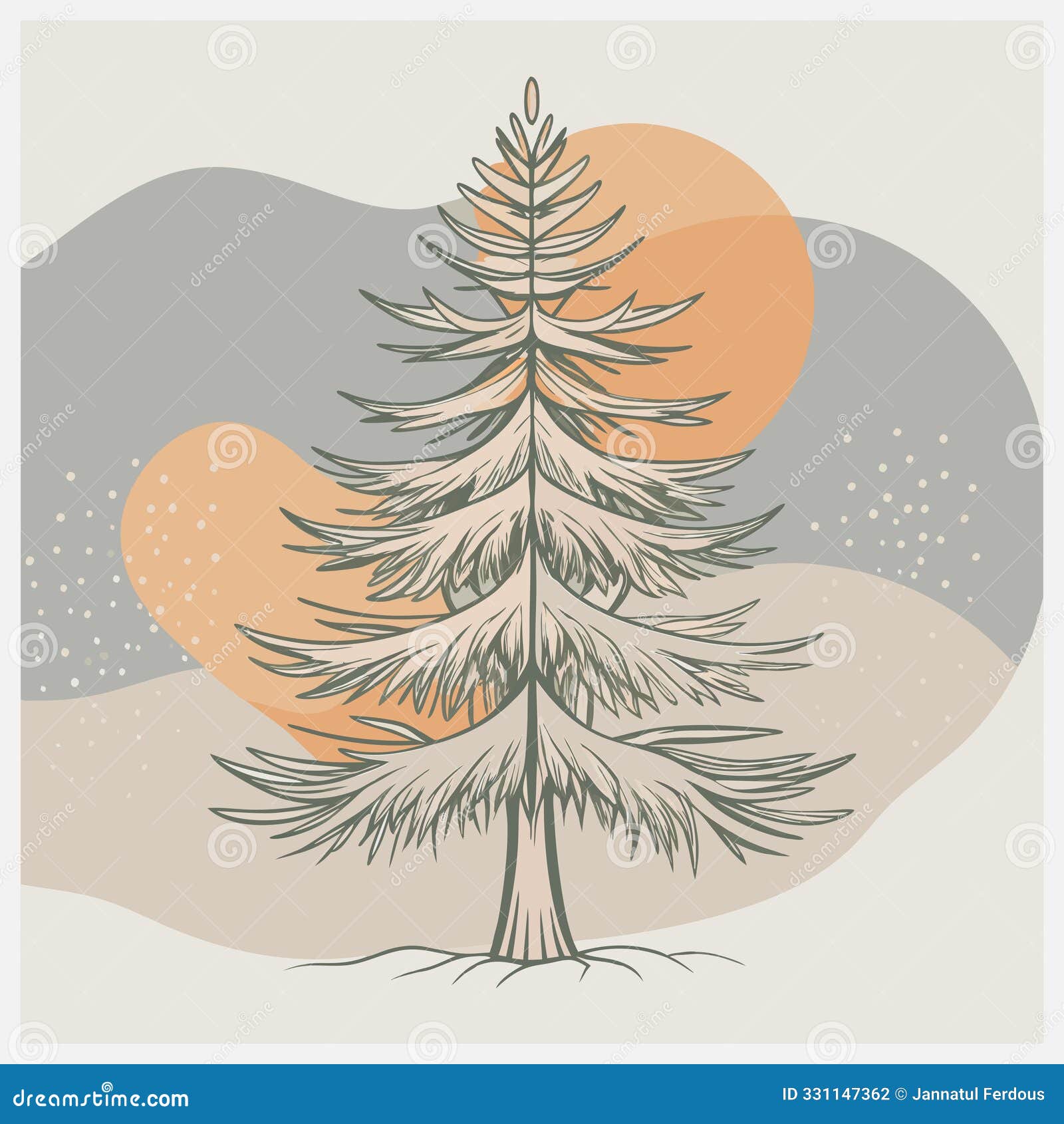 Majestic Tamarack Tree Vector Illustration, a Detailed and Stunning ...