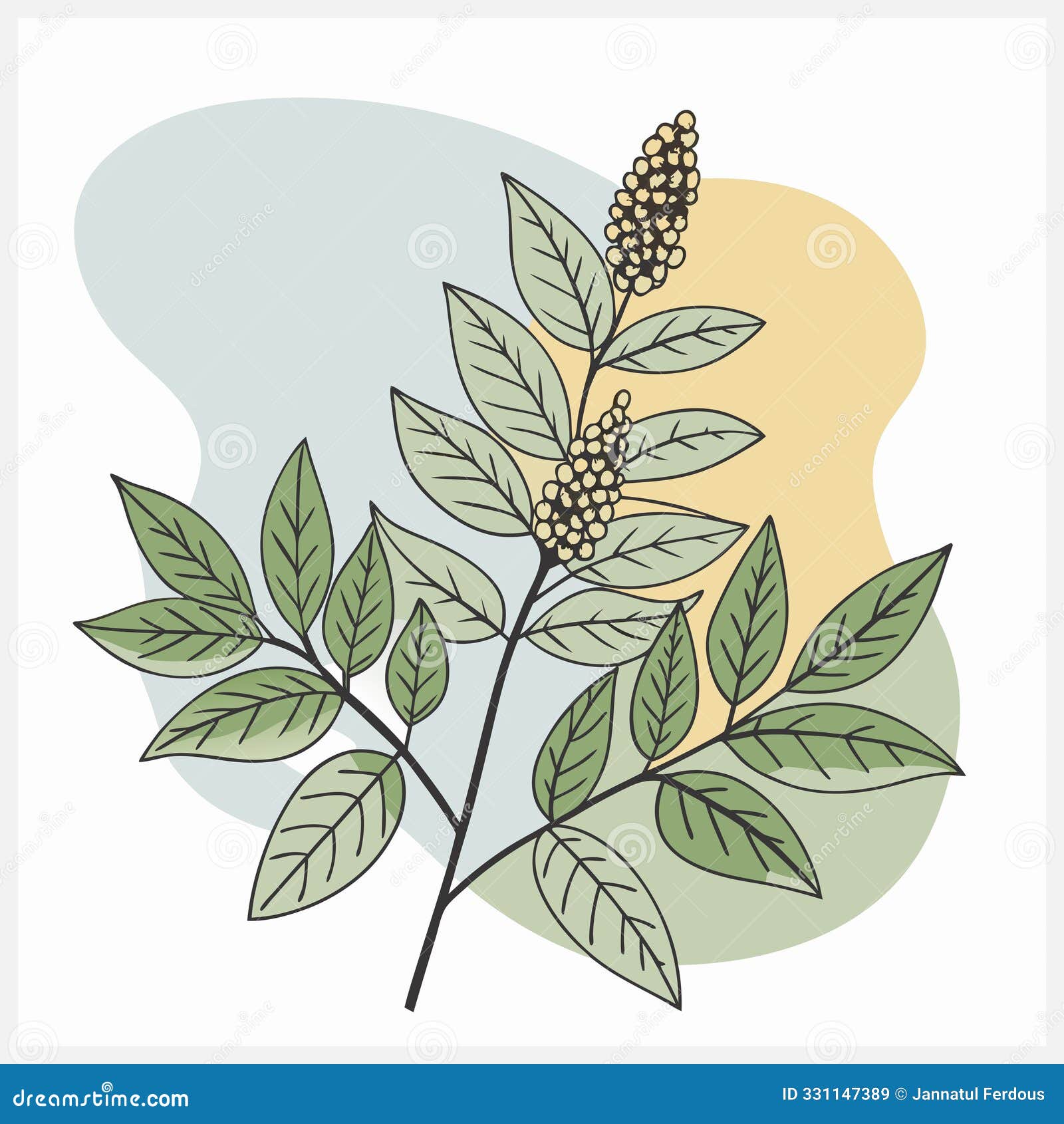 Majestic Sumac Tree Vector Illustration, a Stunning Representation of ...